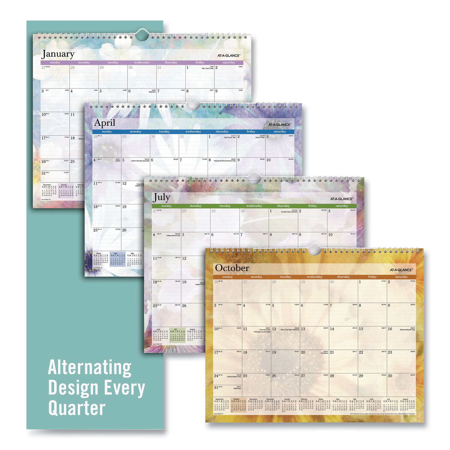 AT-A-GLANCE Dreams Monthly Wall Calendar Seasonal Artwork 15 x 12 ...