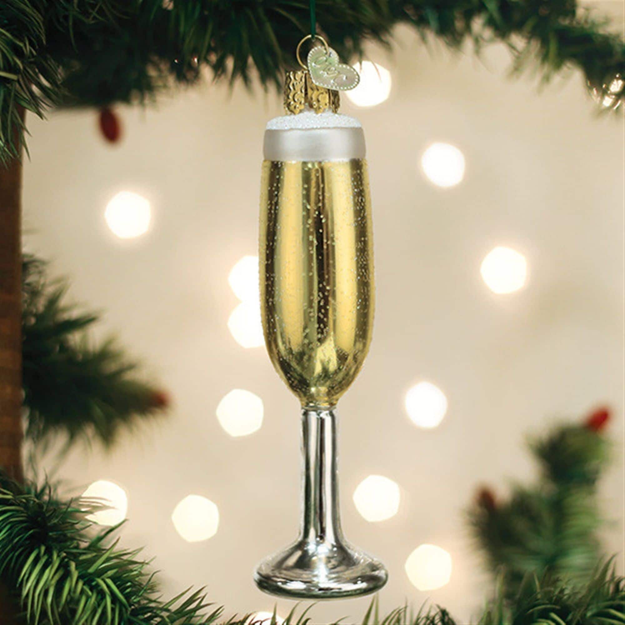 Old World Christmas Glass Blown Ornament for Christmas Tree - Champagne ...