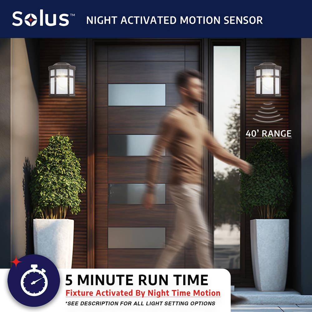 Solus Sedona 1 -Light 9.75-in H Bronze Hardwired Motion Sensor Dusk to ...