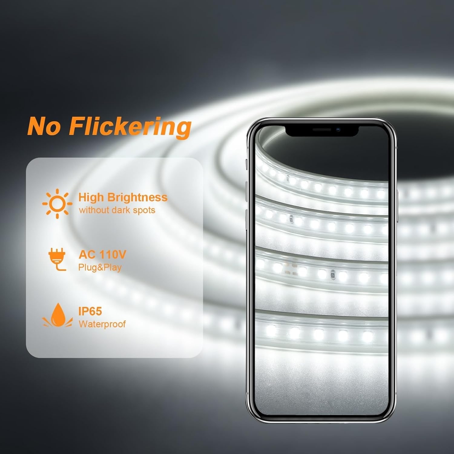 Oyezvary LED Strip Lights 1 Roll 240 LEDs 6500K Cool White Waterproof ...