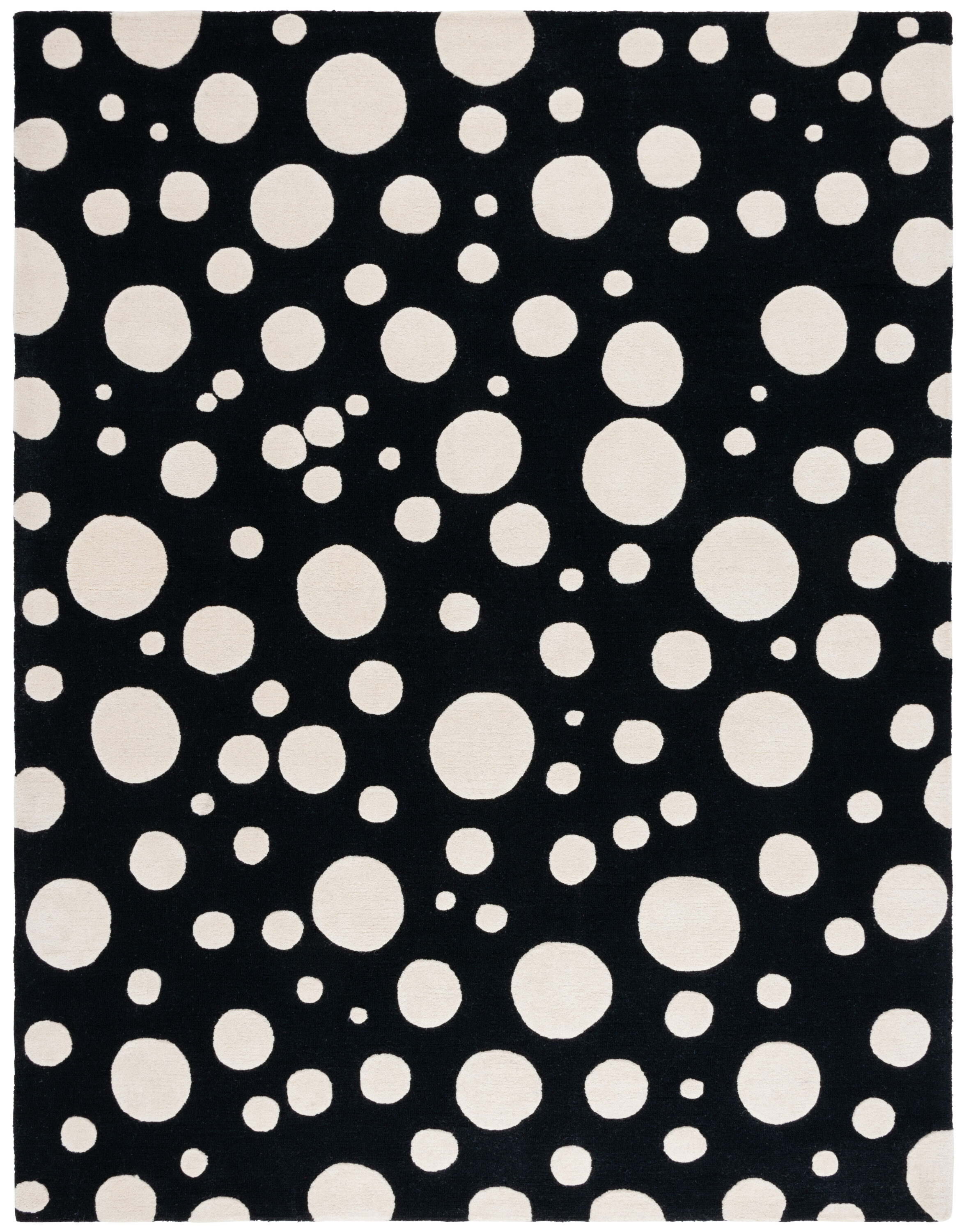 Safavieh Cambridge 8 x 10 (ft) Tufted Wool Black/Ivory Rectangular ...