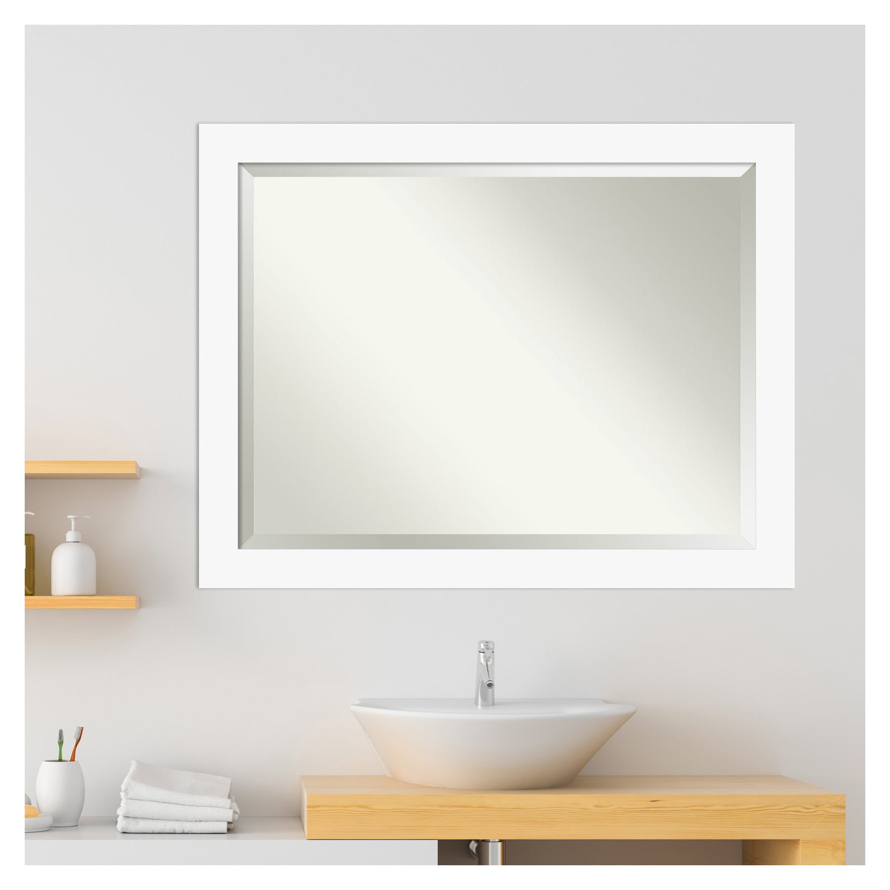 Amanti Art Basic White Frame 45.5-in W x 35.5-in H Basic White Framed ...