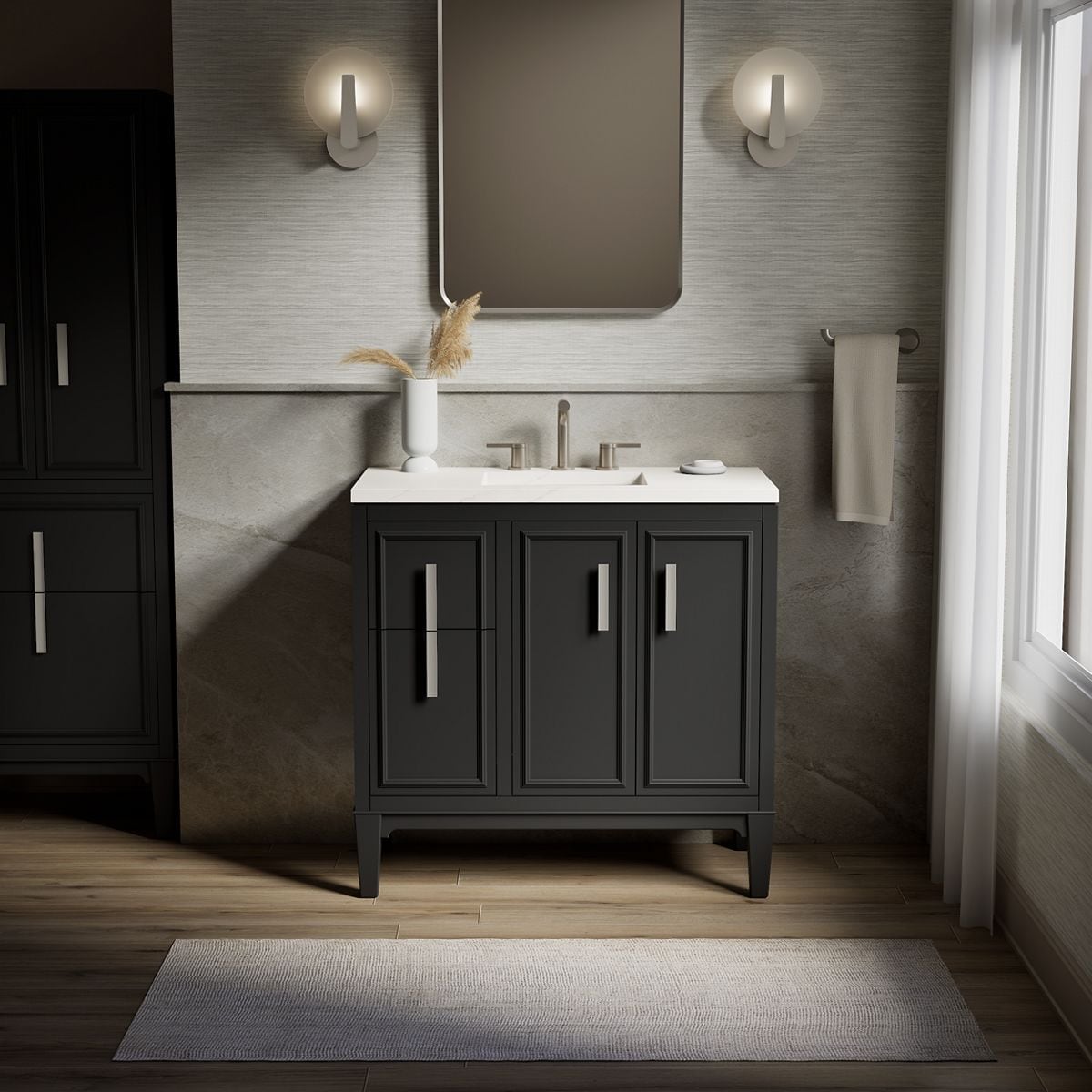 KOHLER Southerk 36-in Slate Grey Undermount Single Sink Bathroom Vanity ...