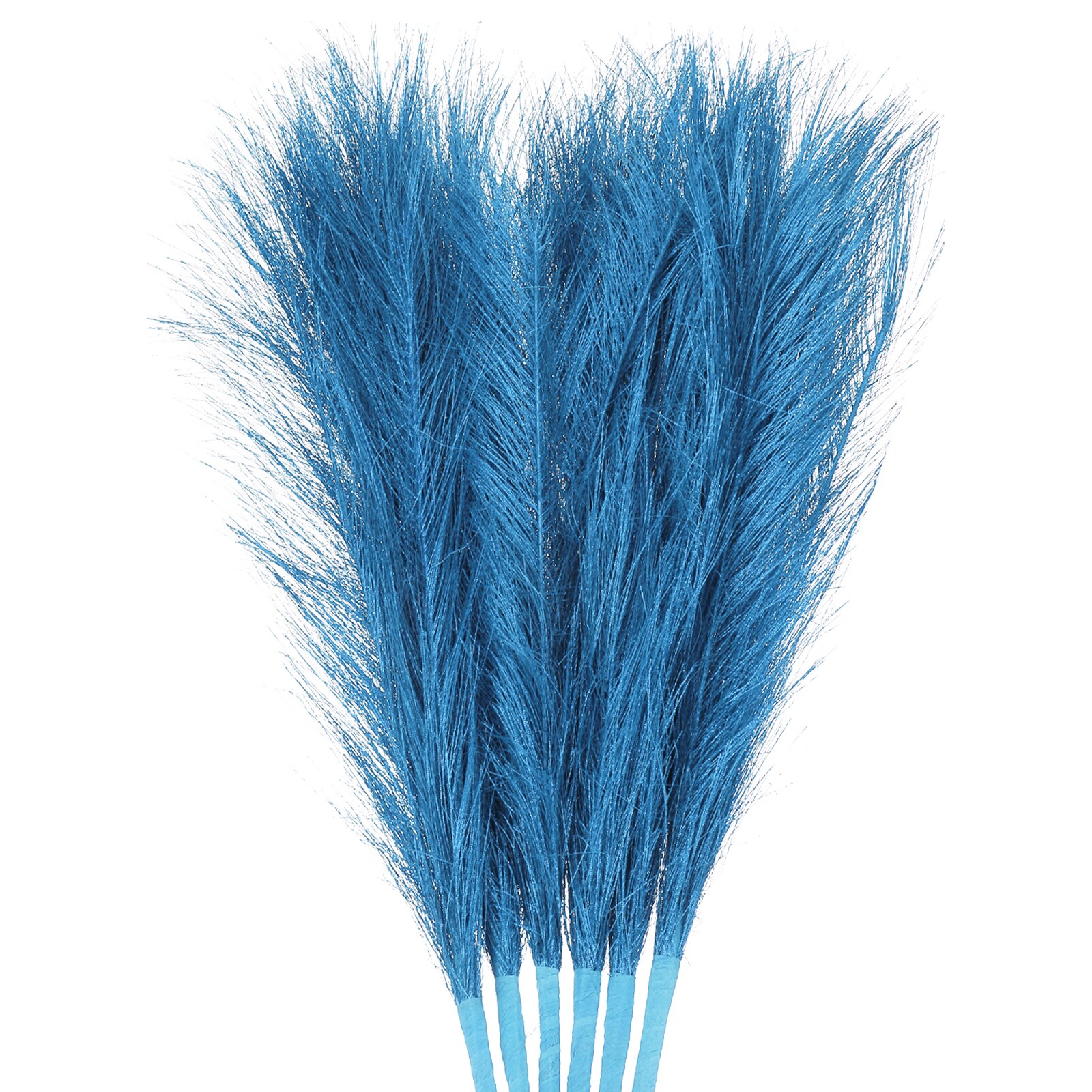 Unique Bargains 6Pcs Faux Pampas Grass Small 45cm/17.7 Inch Fake Fluffy ...