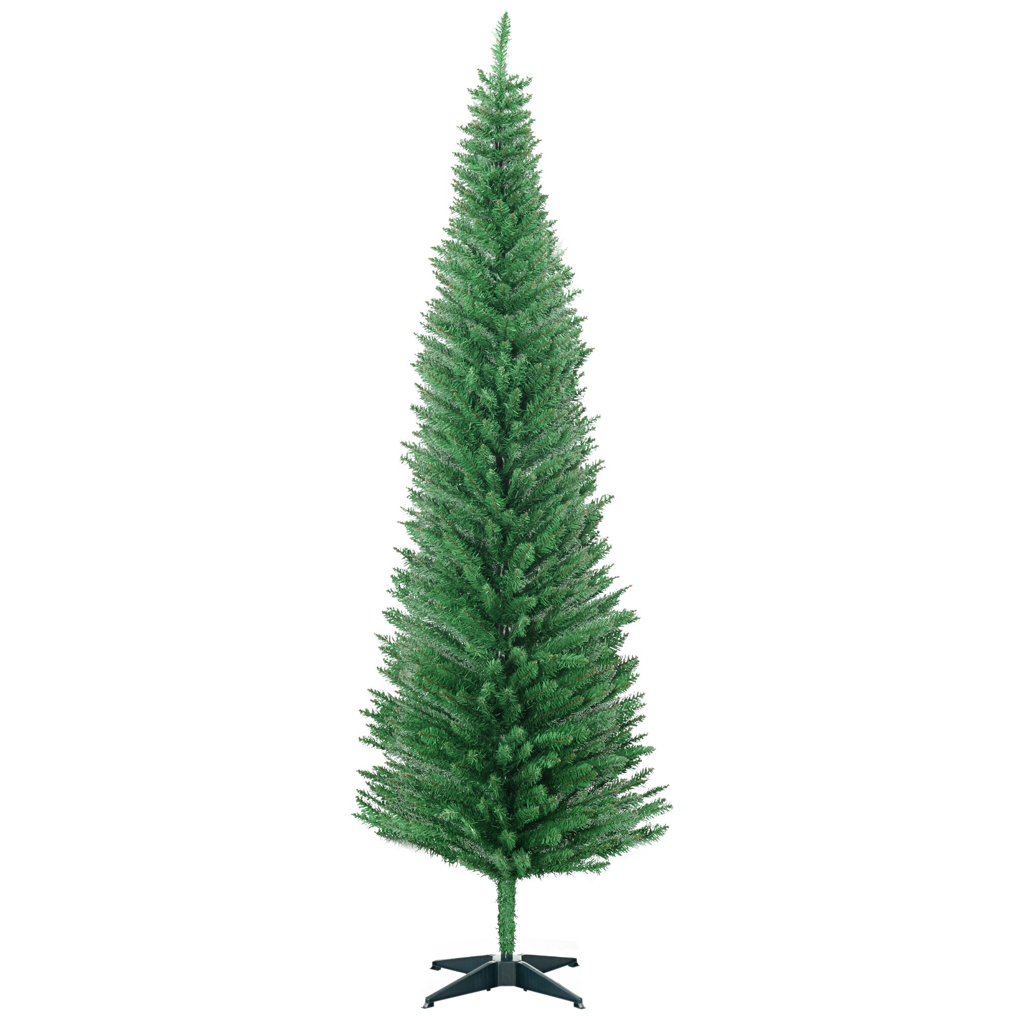 HomCom 7ft Artificial Pencil Christmas Tree Slim Xmas Tree with 499 ...