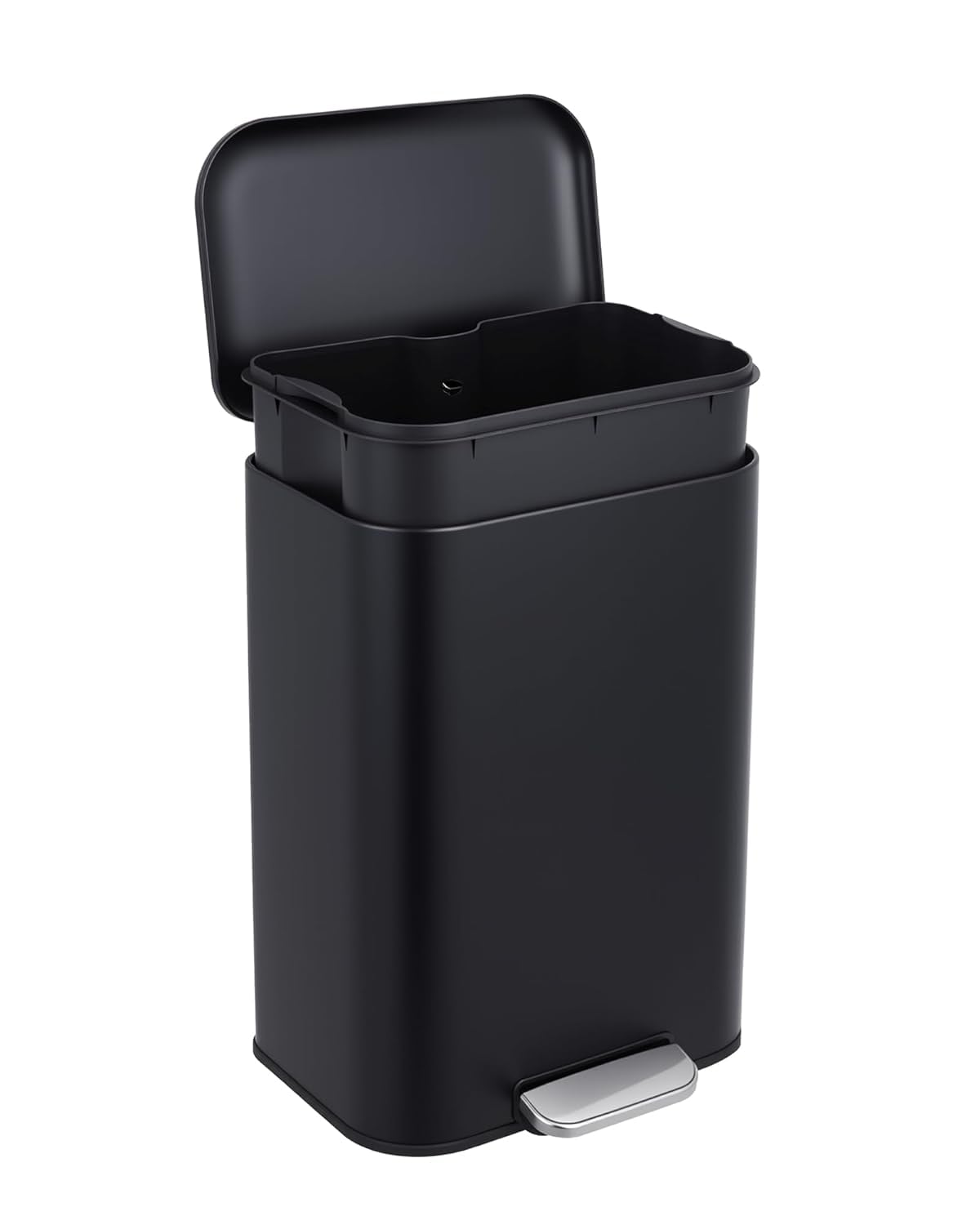 Garvee Stainless Steel Step-On Trash Can with Removable Inner Bucket ...