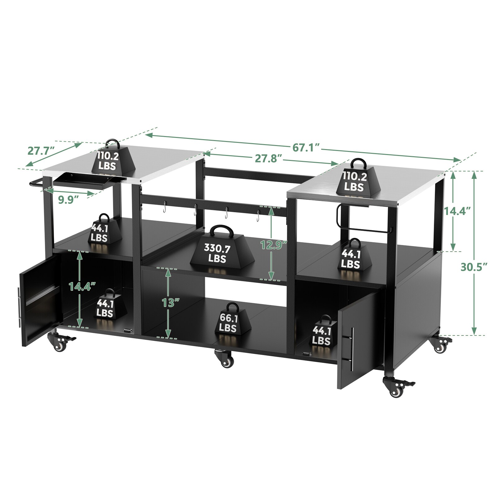 LOVMOR Outdoor Grill Table for Big Green Egg Style BBQ in the Grill ...