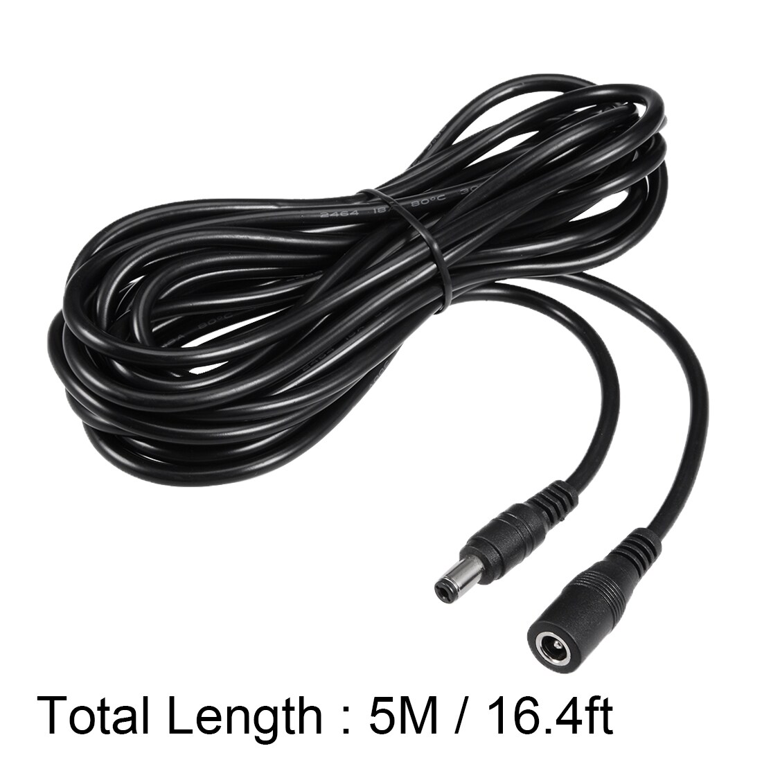 Unique Bargains 5M 12V Plastic 5.5x2.1mm Male to Female DC Power ...