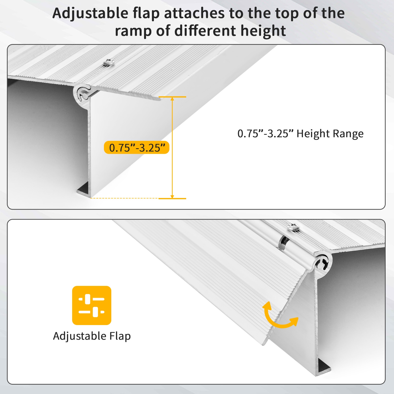 Slickblue Aluminum Adjustable Non Slip Wheelchair Ramp for Indoor ...