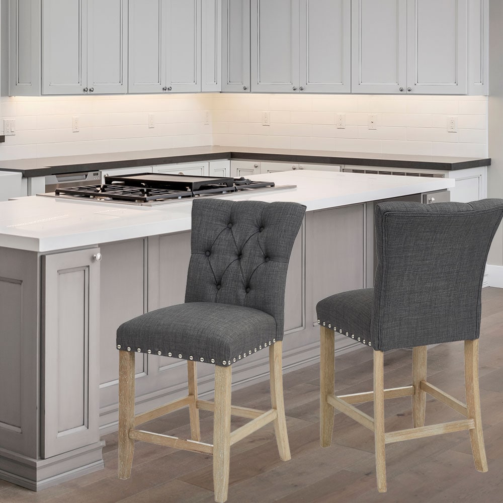 OSP Home Furnishings Preston Set of 2 Marlow Charcoal 24-in H Counter ...