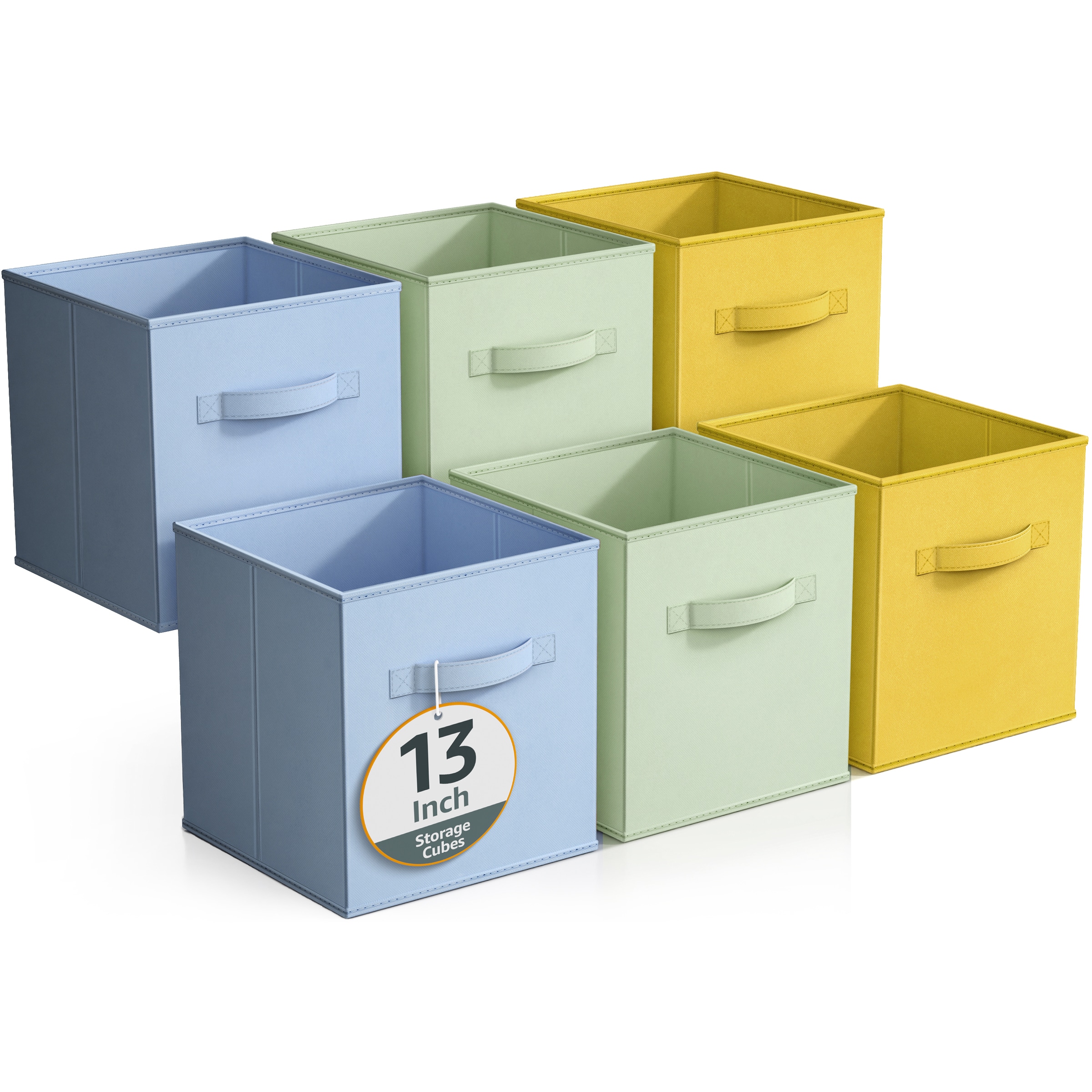 SORBUS 6 Pack 13 Inch Foldable Storage Cubes with Handlefor Organizing ...