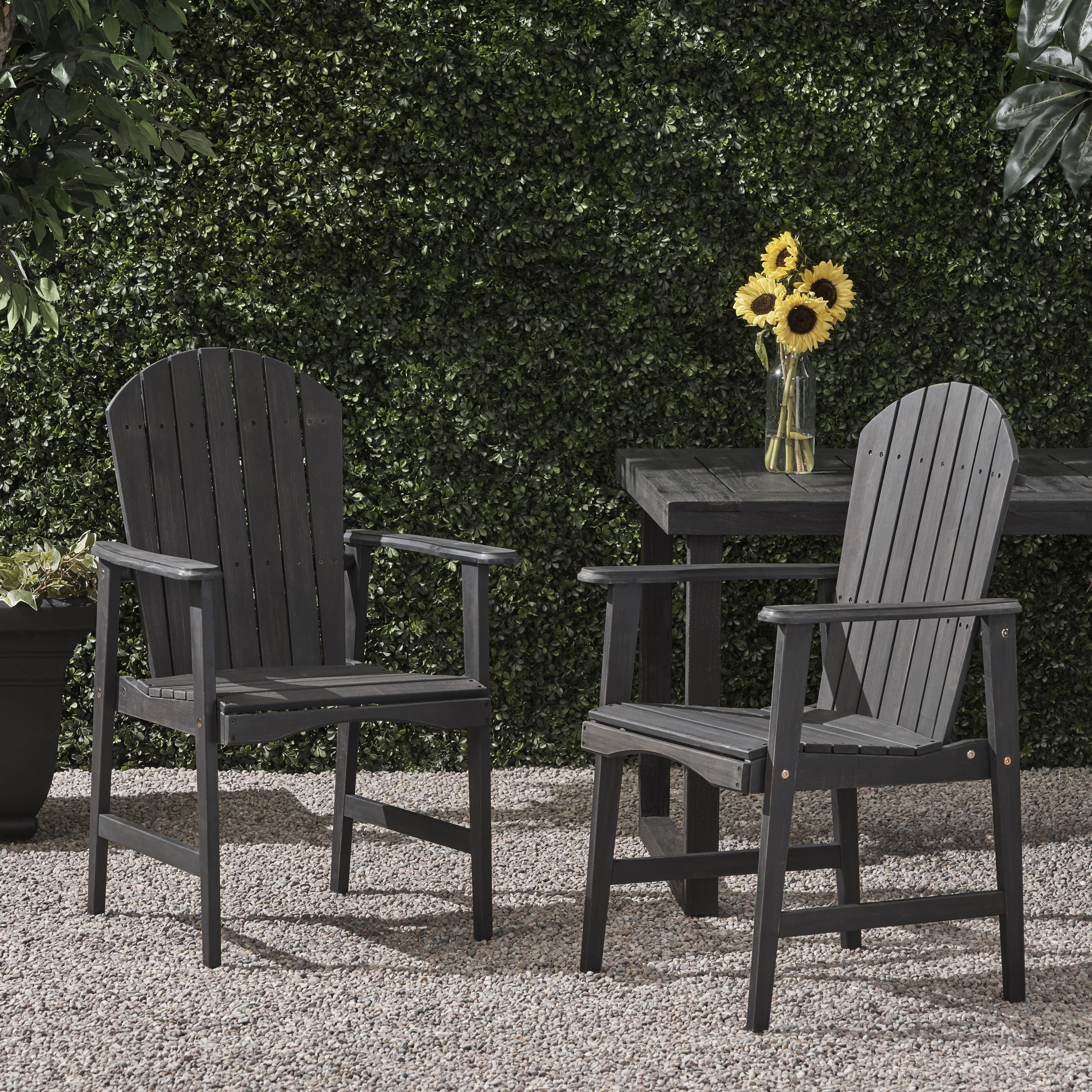ModernLuxe Outdoor Weather Resistant Acacia Wood Adirondack Dining ...