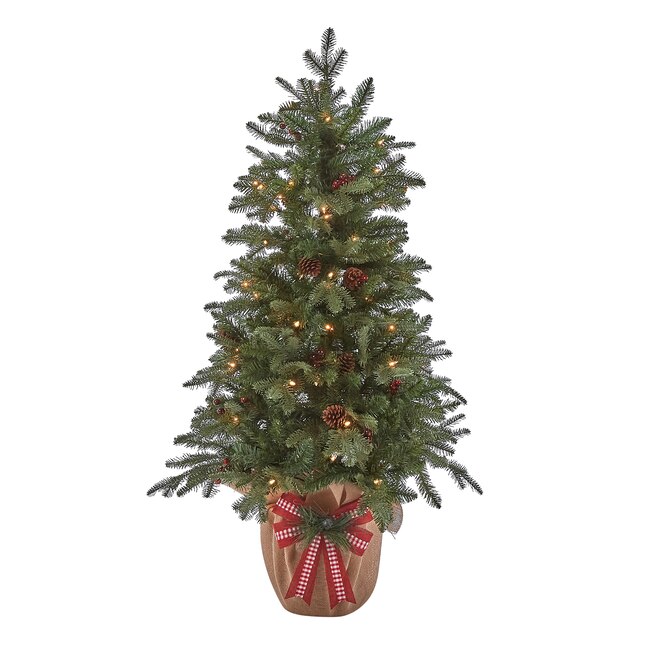 Holiday Living 4 Ft Pine Pre Lit Slim Artificial Christmas Tree With