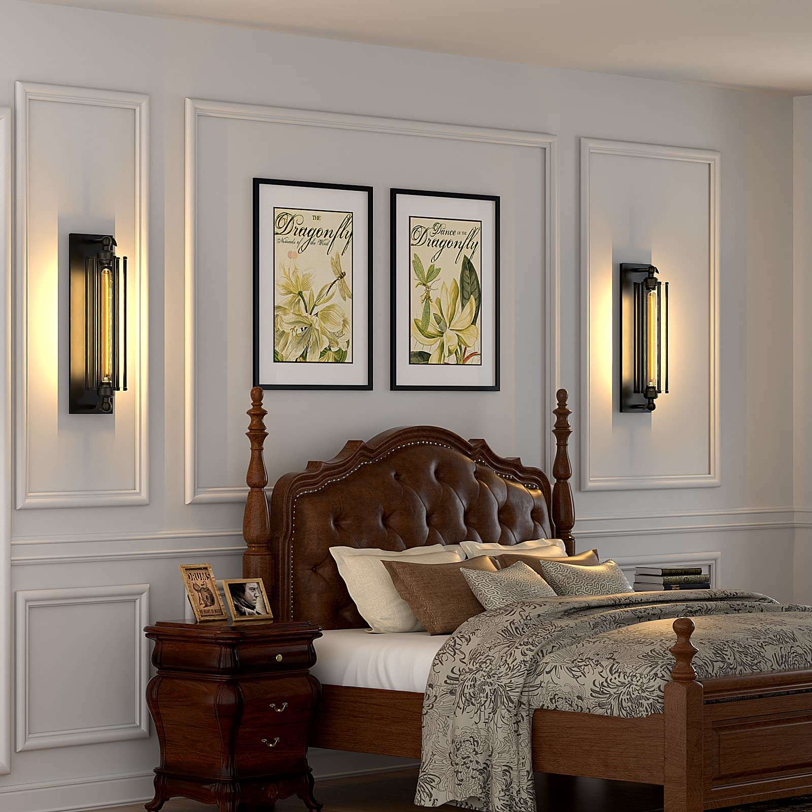 Aoibox 2 Pack Industrial Black Wall Sconces 17.5 in x 4.72 in Metal ...