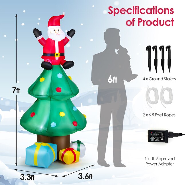Wellfor 7 Ft Lighted Christmas Tree S Christmas Inflatable In The
