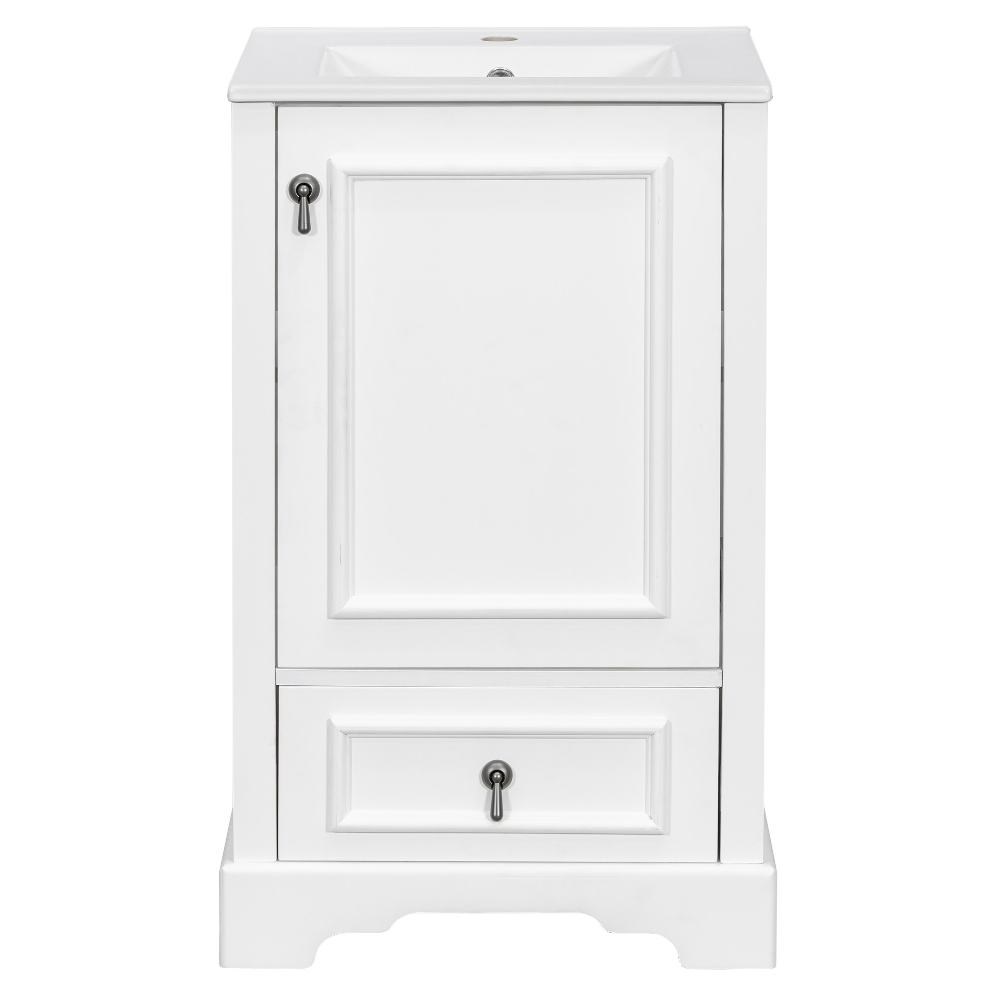 GDFStudio Leo 20-inch Modern Bathroom Vanity with Ceramic Sink and Soft ...