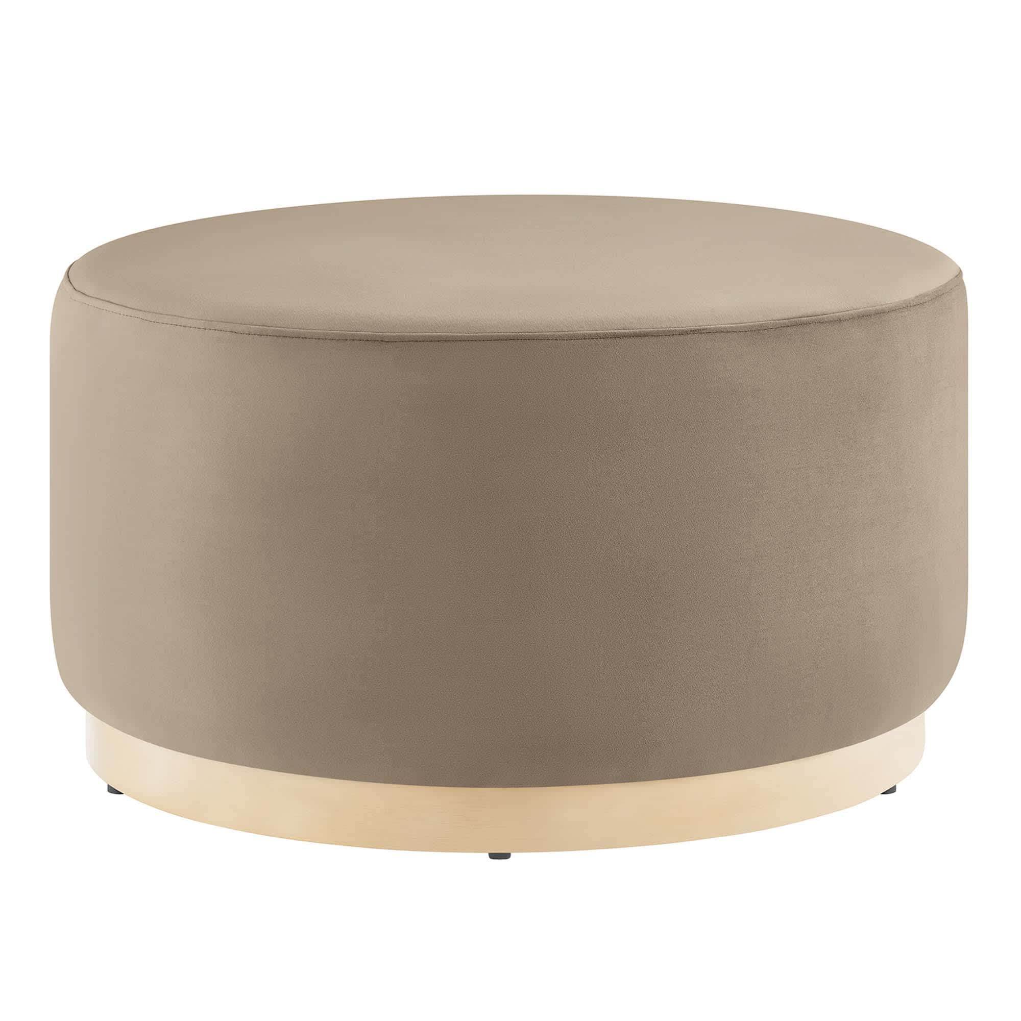Modway Tilden Large 29-in Round Performance Velvet Upholstered Ottoman ...