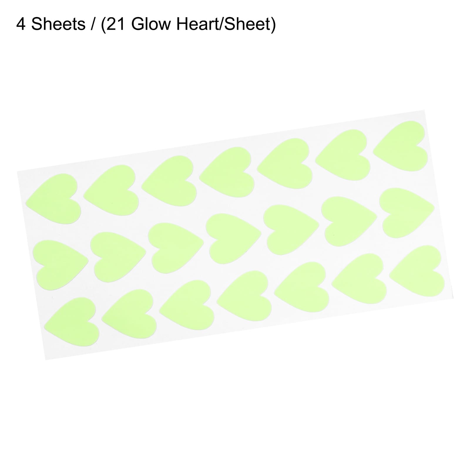 Unique Bargains Glow in the Dark Tape Heart 1inch 84 Glow Heart Sticker ...