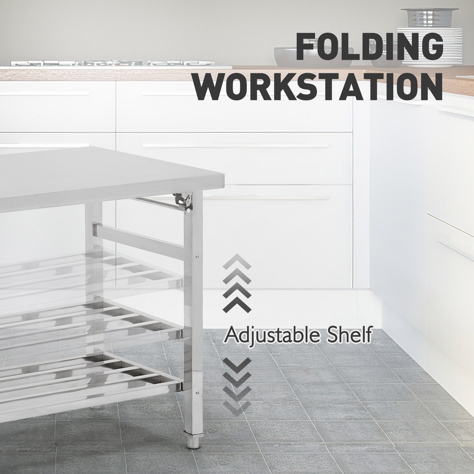 Qeetex Food-Prep 48x24 Inch Stainless Steel Work Table NSF Commercial ...