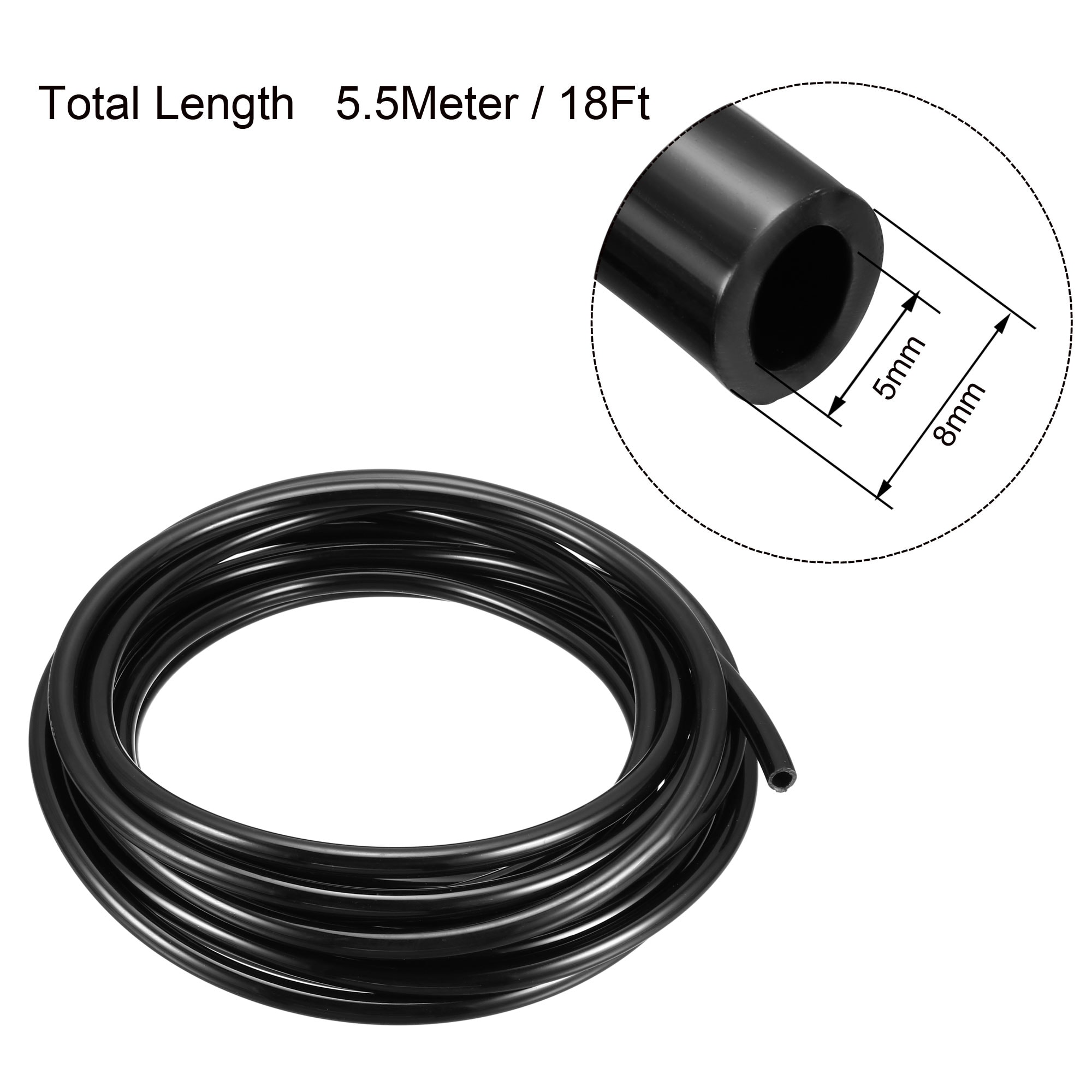 Unique Bargains Pneumatic Air Tubing 8mm OD x 5mm ID 5.5m PU ...