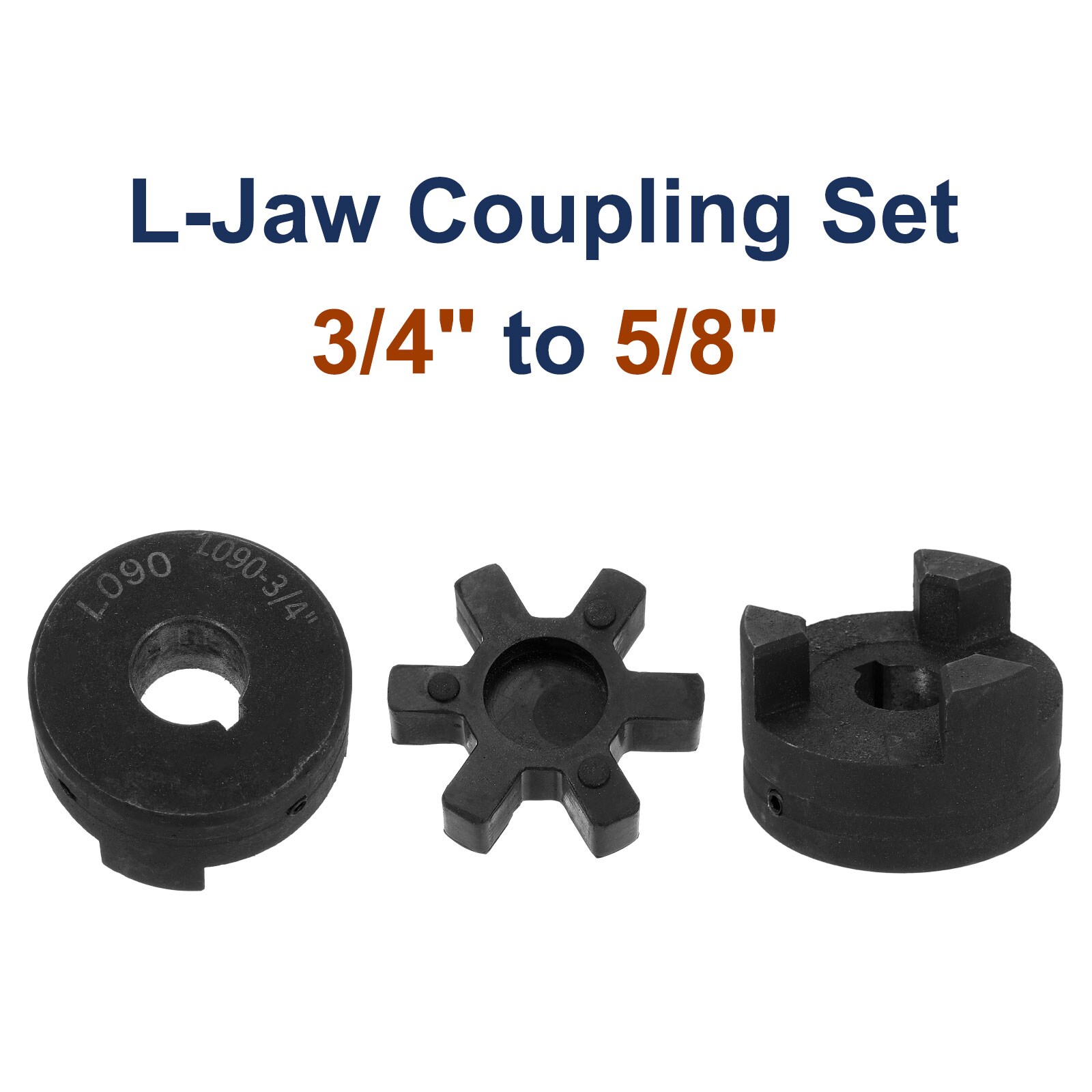 Unique Bargains 3/4inch to 5/8inch L090 Flexible 3-Piece L-Jaw Coupling ...