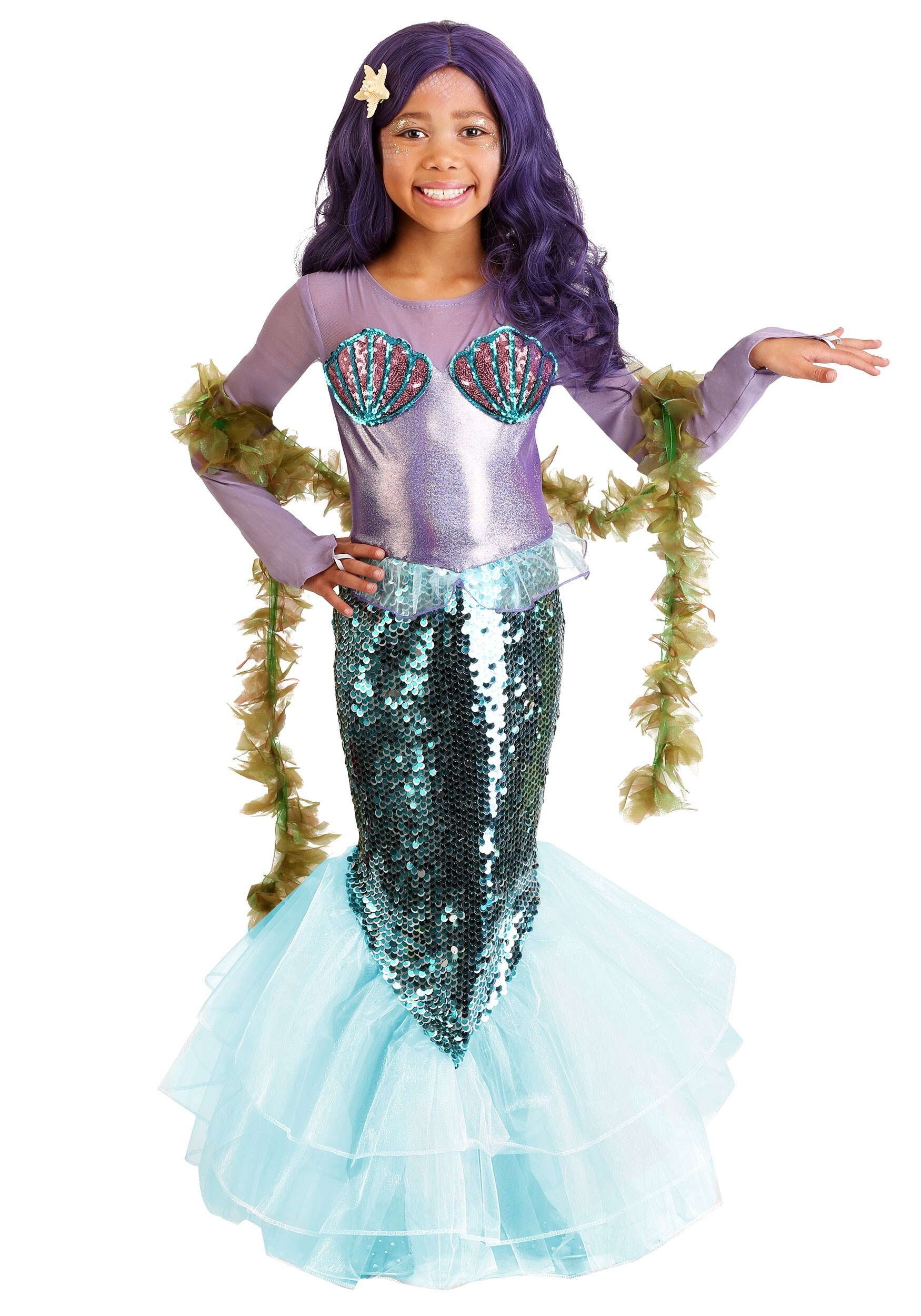 HalloweenCostumes.com FUN Costumes Kids Pretty Purple Mermaid Costume ...