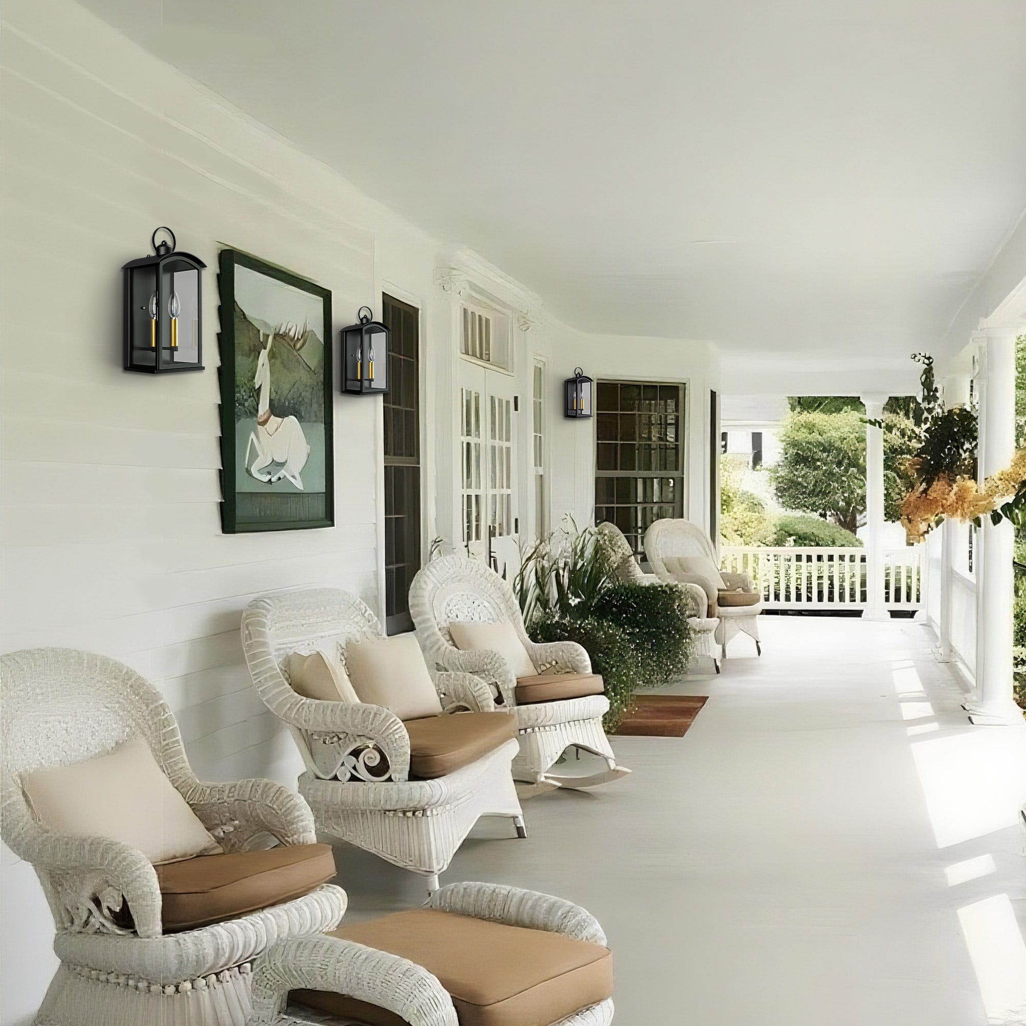 Maxax Montpelier 2 -Light 19.75-in H Matte Black Hardwired Dusk to Dawn ...