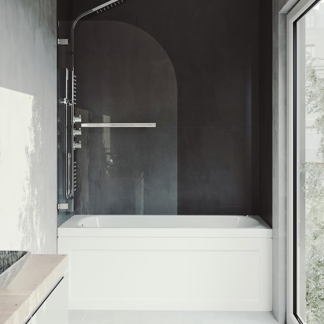 Vigo Orion Stainless Steel 58 In Frameless Hinged Bathtub Door In The