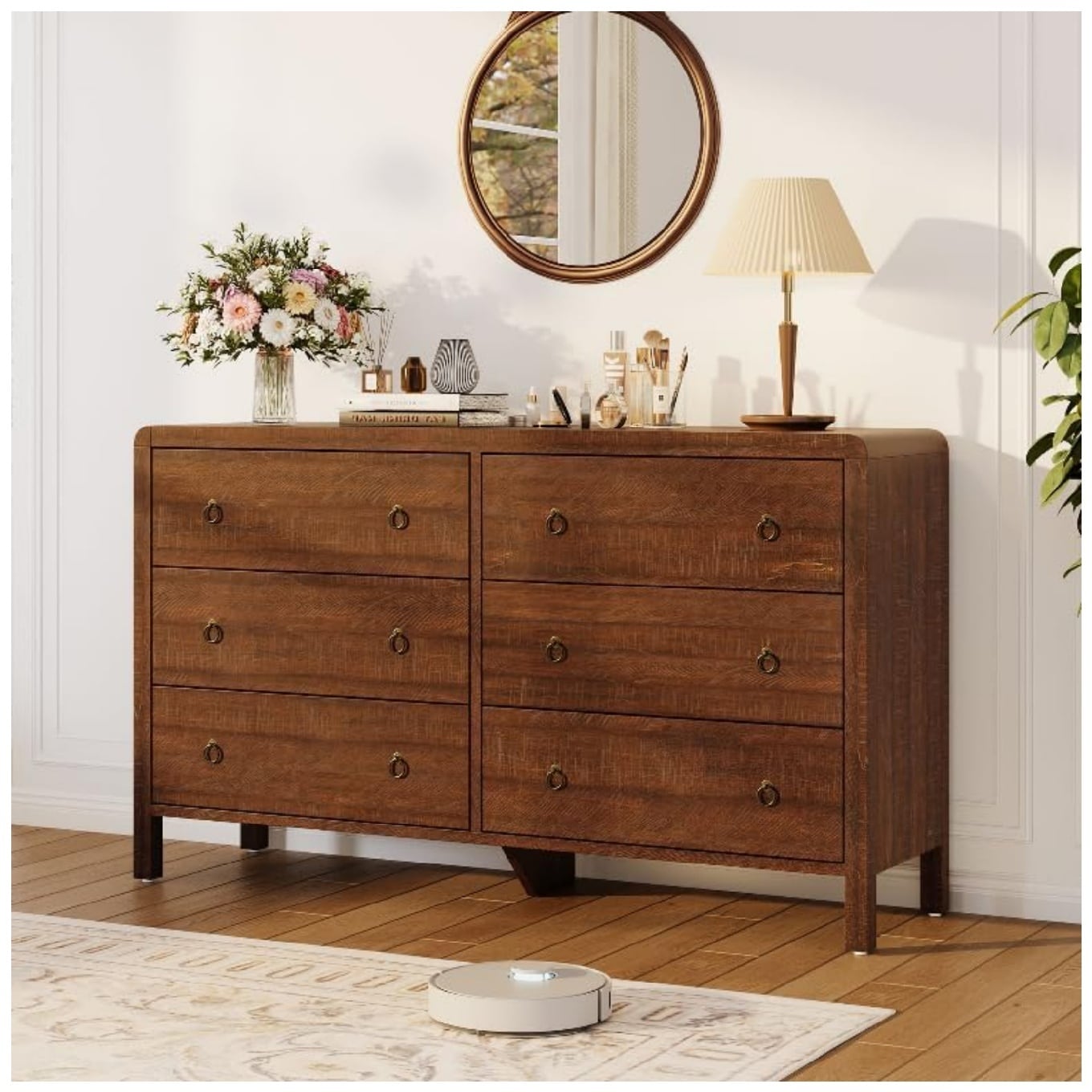 Garvee 6 Drawer Dresser for Bedroom Mid Century Modern Chest of Drawers ...