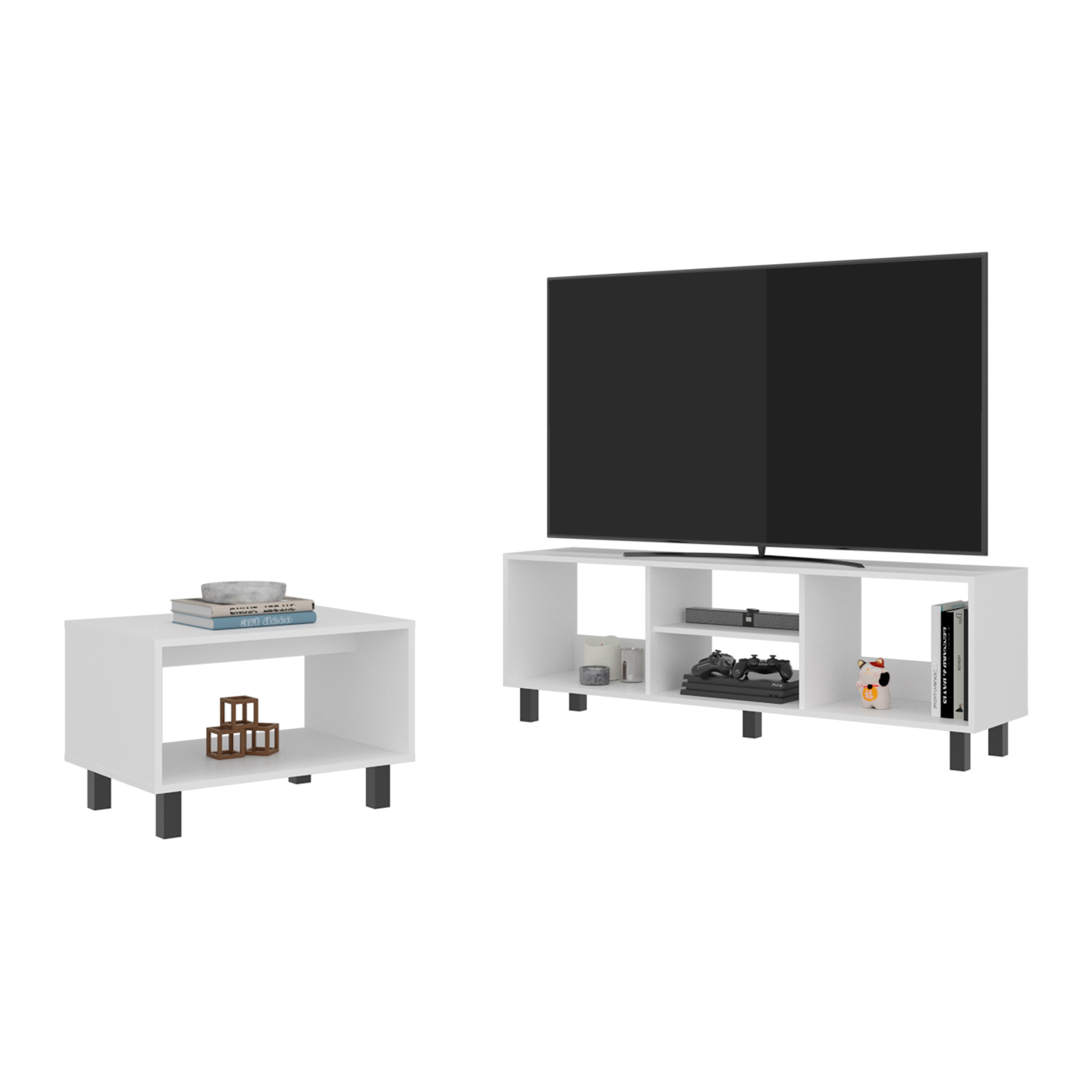 LUXEYARD Carter 2 Piece Living Room Set Streamlined with TV Stand and ...