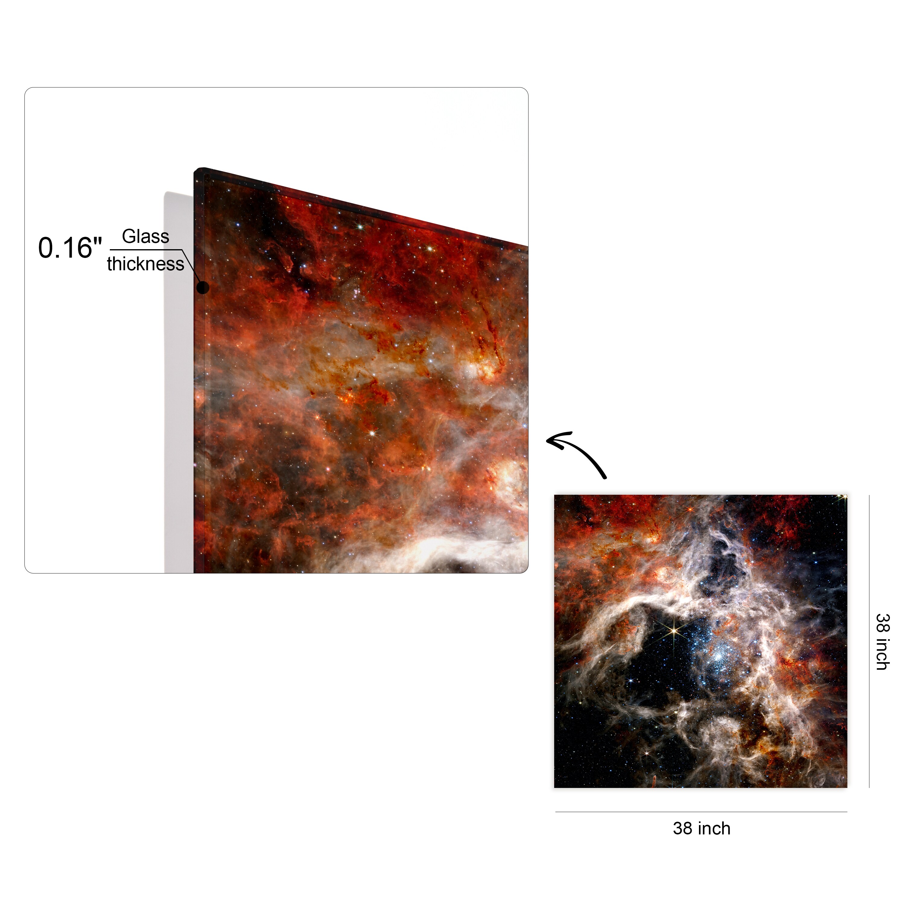Empire Art Direct The Tarantula Nebula Unframed 38-in H x 38-in W ...