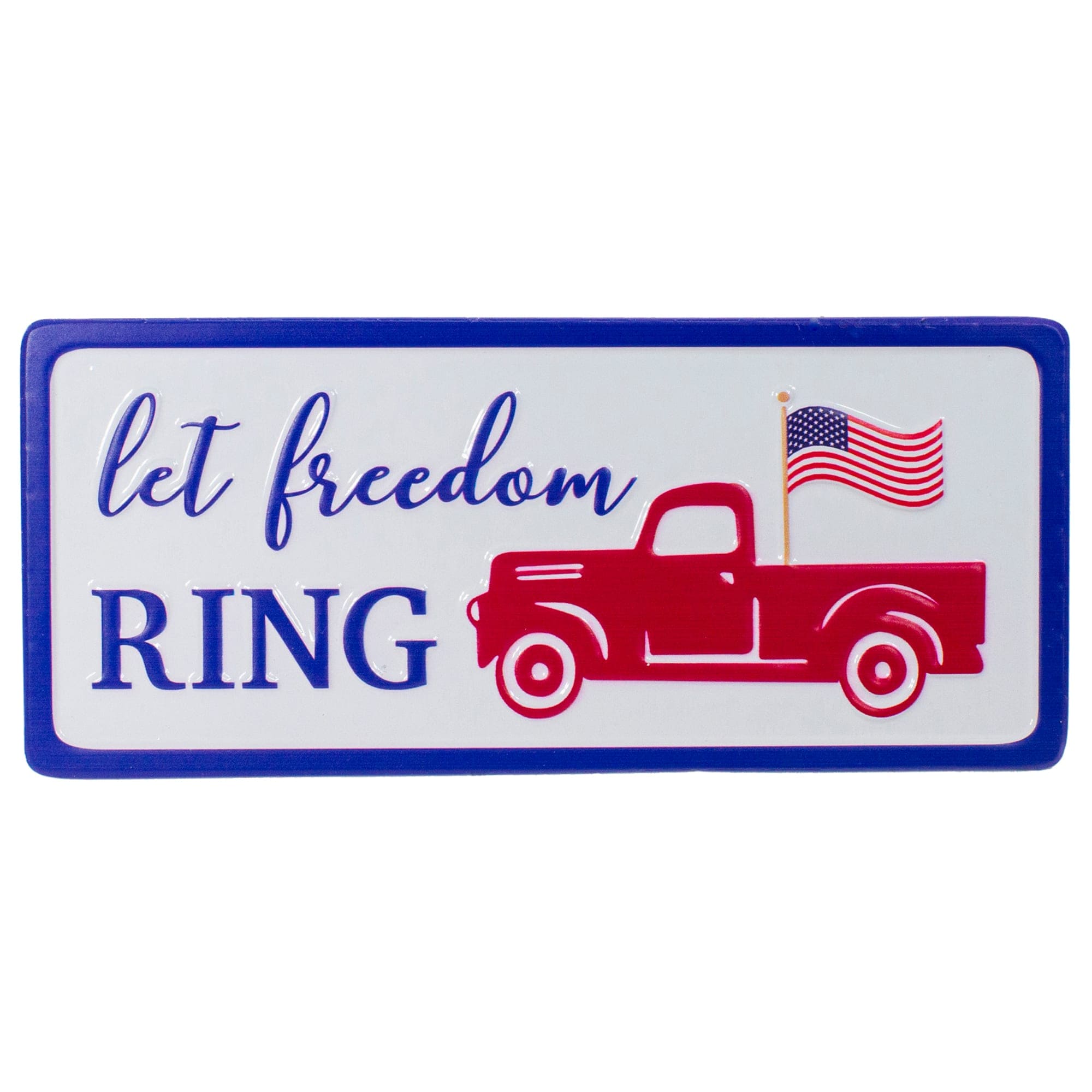 Northlight 12 inch Metal Patriotic Let Freedom Ring Wall Sign with ...