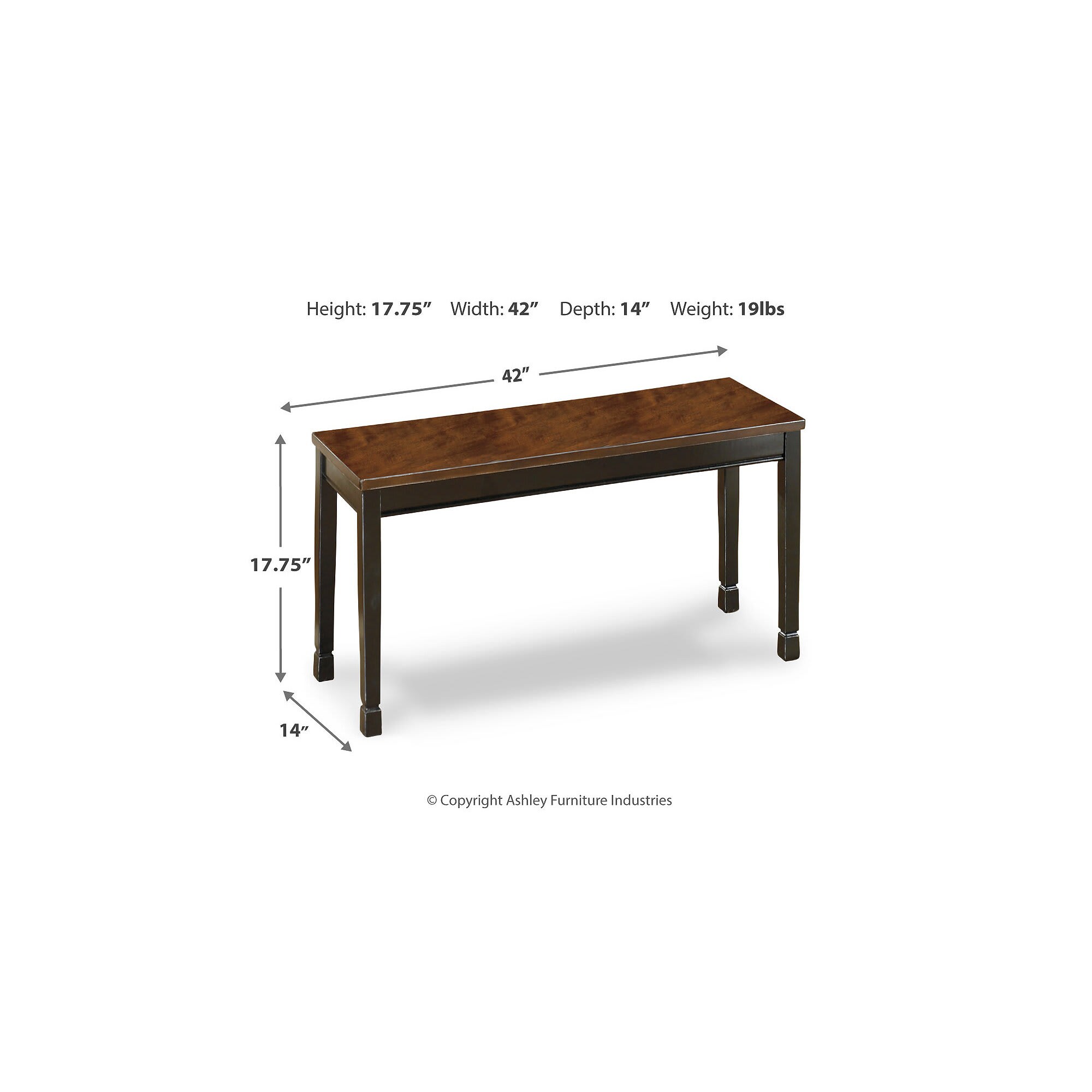 Signature Design by Ashley Owingsville Dining Bench Traditional Style ...