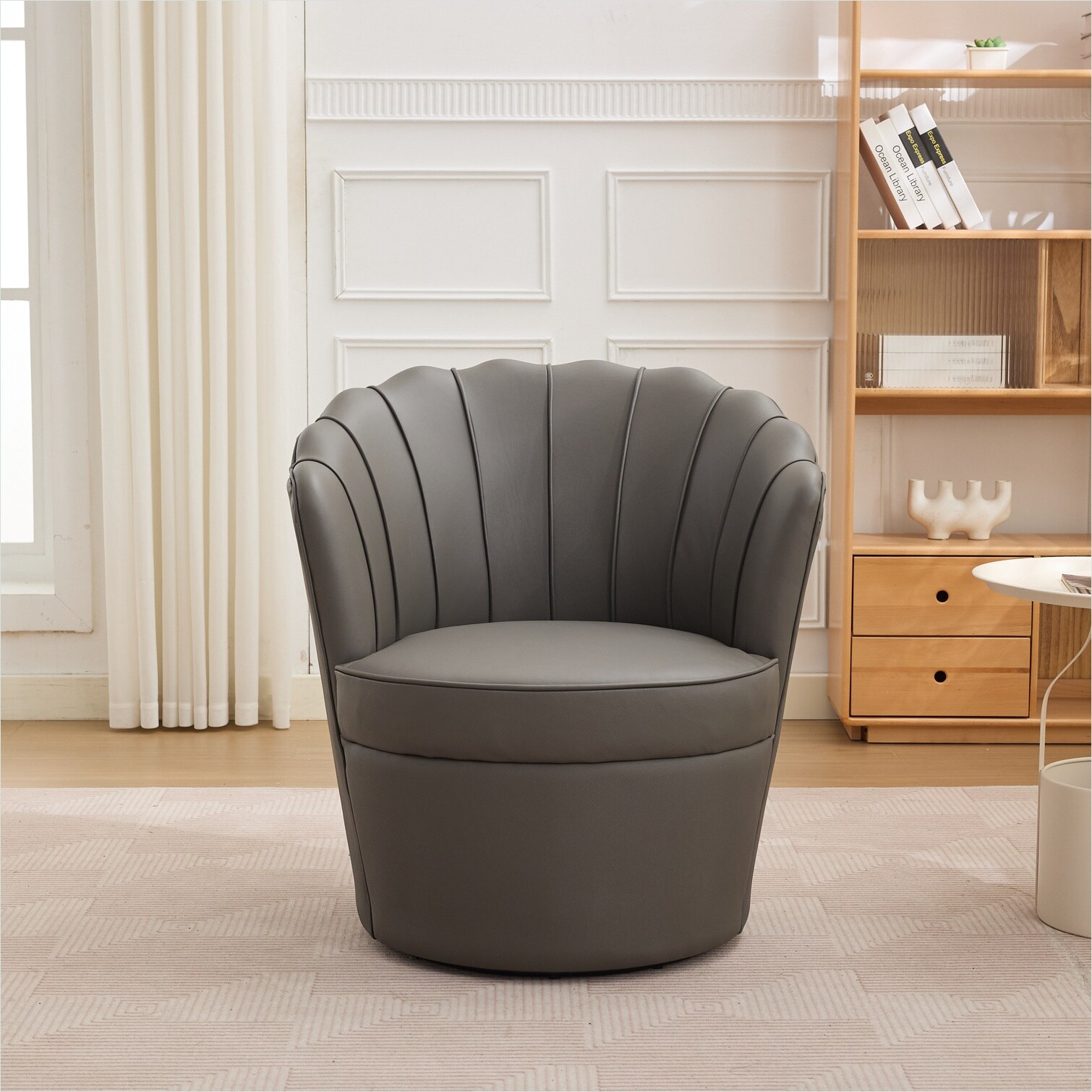 Naturefalls Petal Wing-Back Swivel Chair with 360 Metal Base Genuine ...