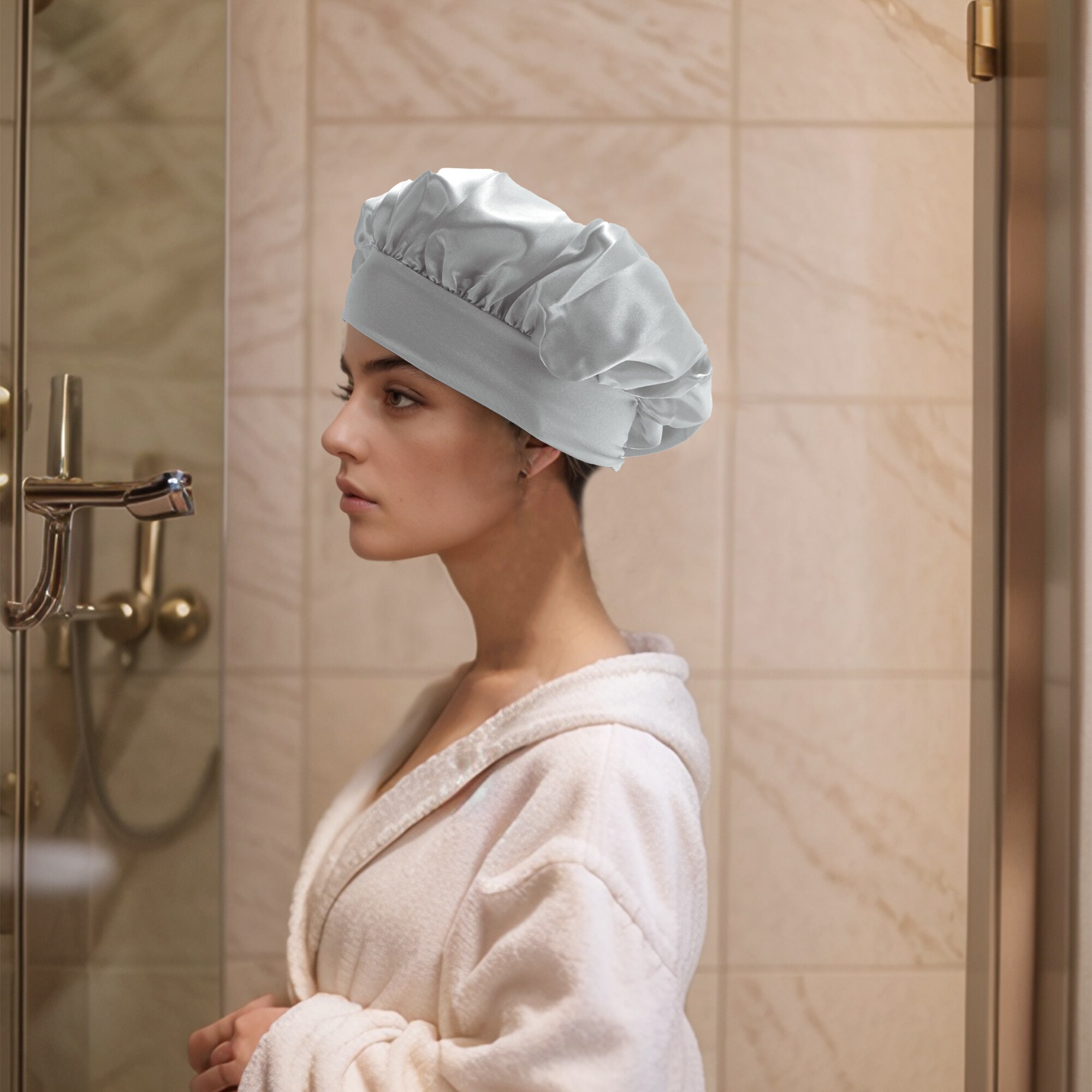 Unique Bargains High Elasticity Shower Cap Gray 1pc in the Personal ...