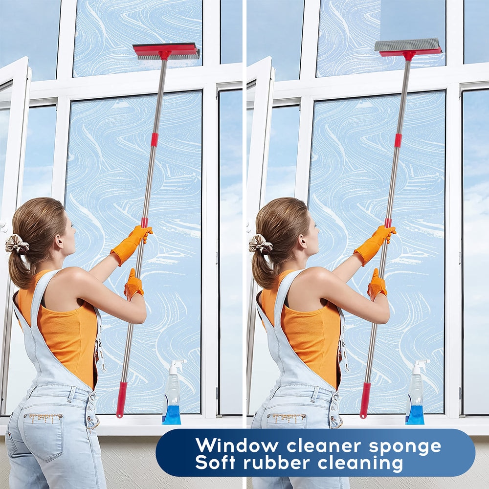 DSV Standard Window Squeegee 10in Rubber Blade with 55in Extension Pole ...