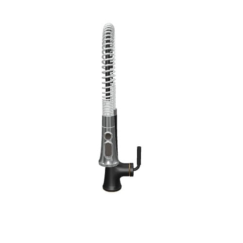 KOHLER Tone Pre-Rinse Spring Polished Chrome Matte Black Single Handle ...