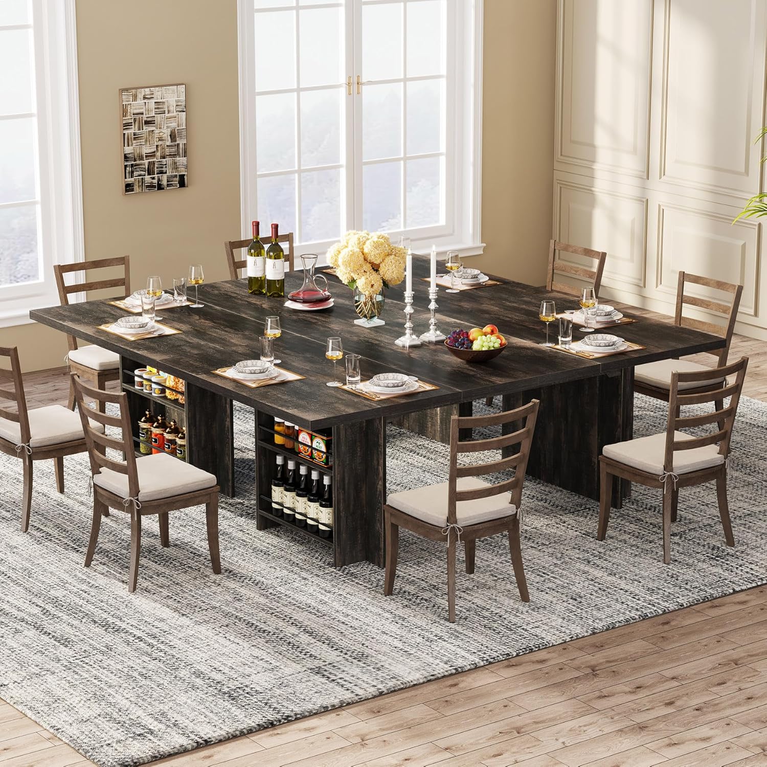 Tribesigns 62.99 inches Dining Table for 4 Rectangular Dining Table ...