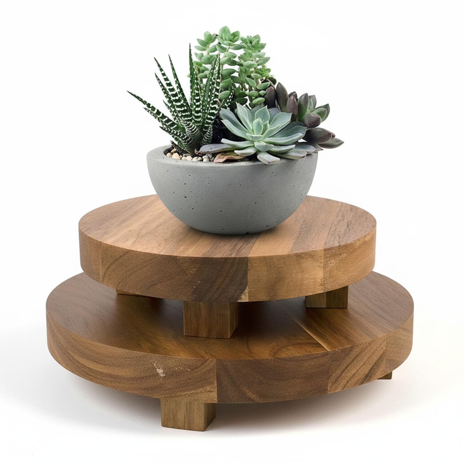 Paradigms Interiors 2pcs Wood Pedestal Stand Round Risers 7-9 Inch for ...