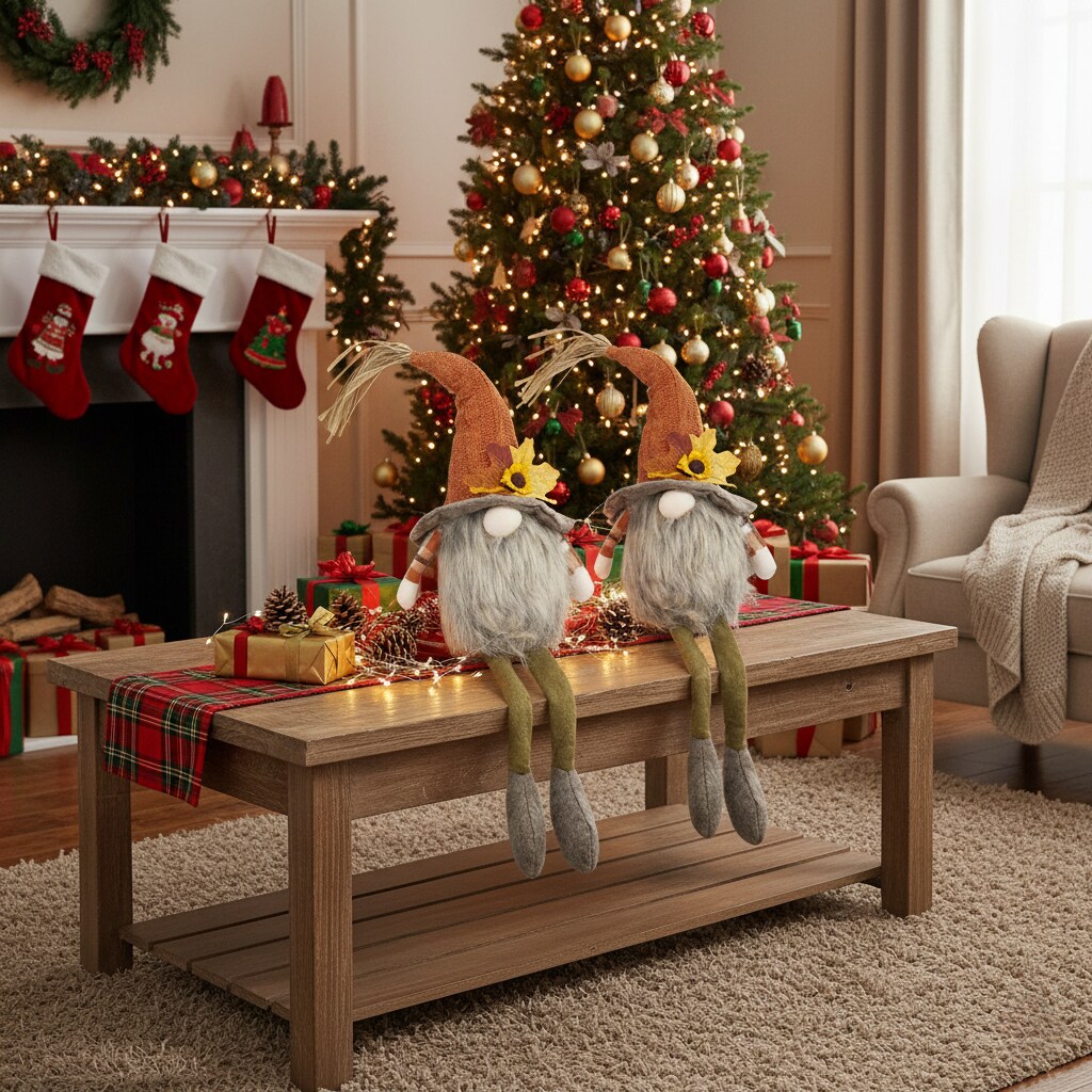 Zyerch 2 Piece Christmas Gnome Decorations Orange Multi Polyester ...