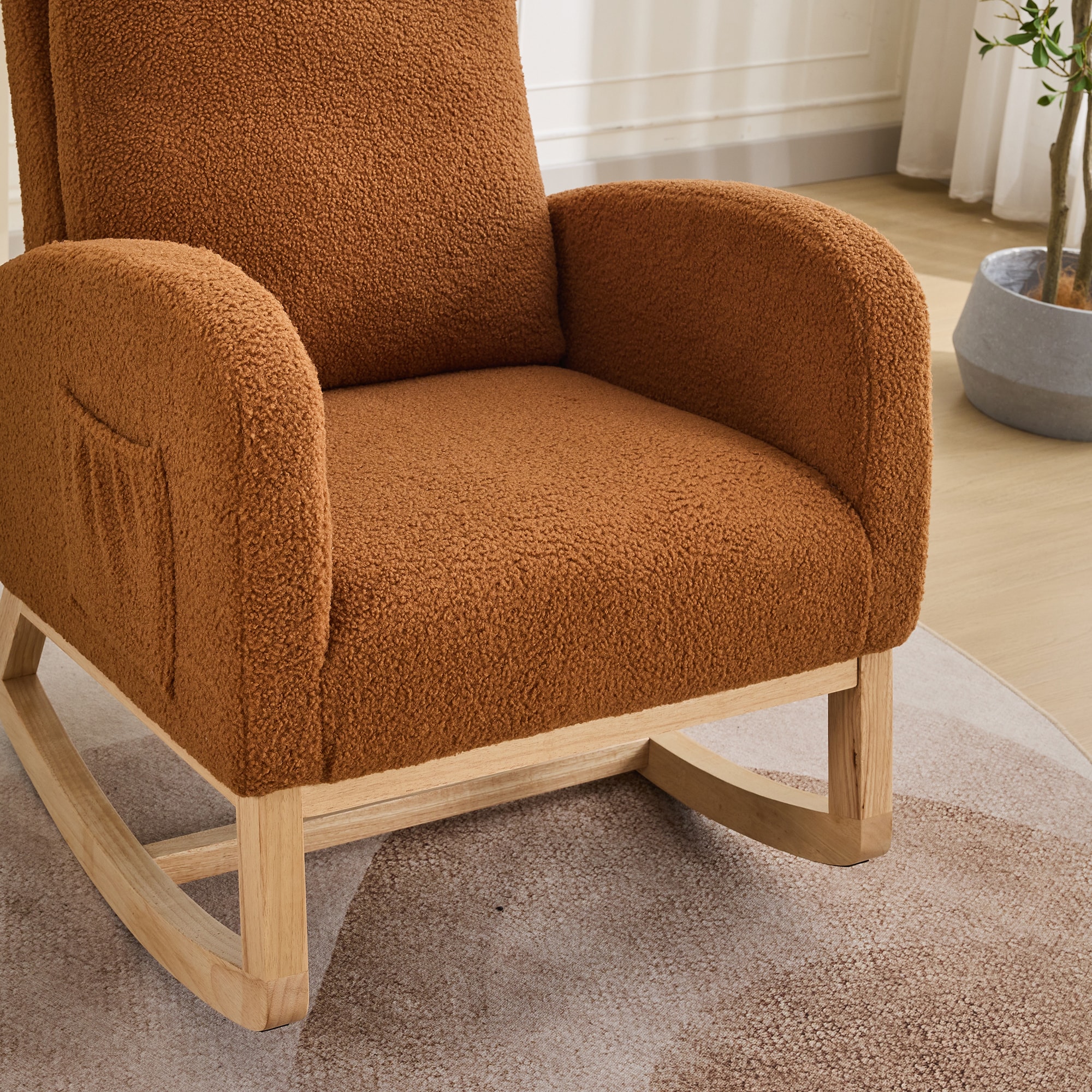 KTMBDW Rocking Chair Nursery Upholstered Glider Rocker Rocking Accent ...