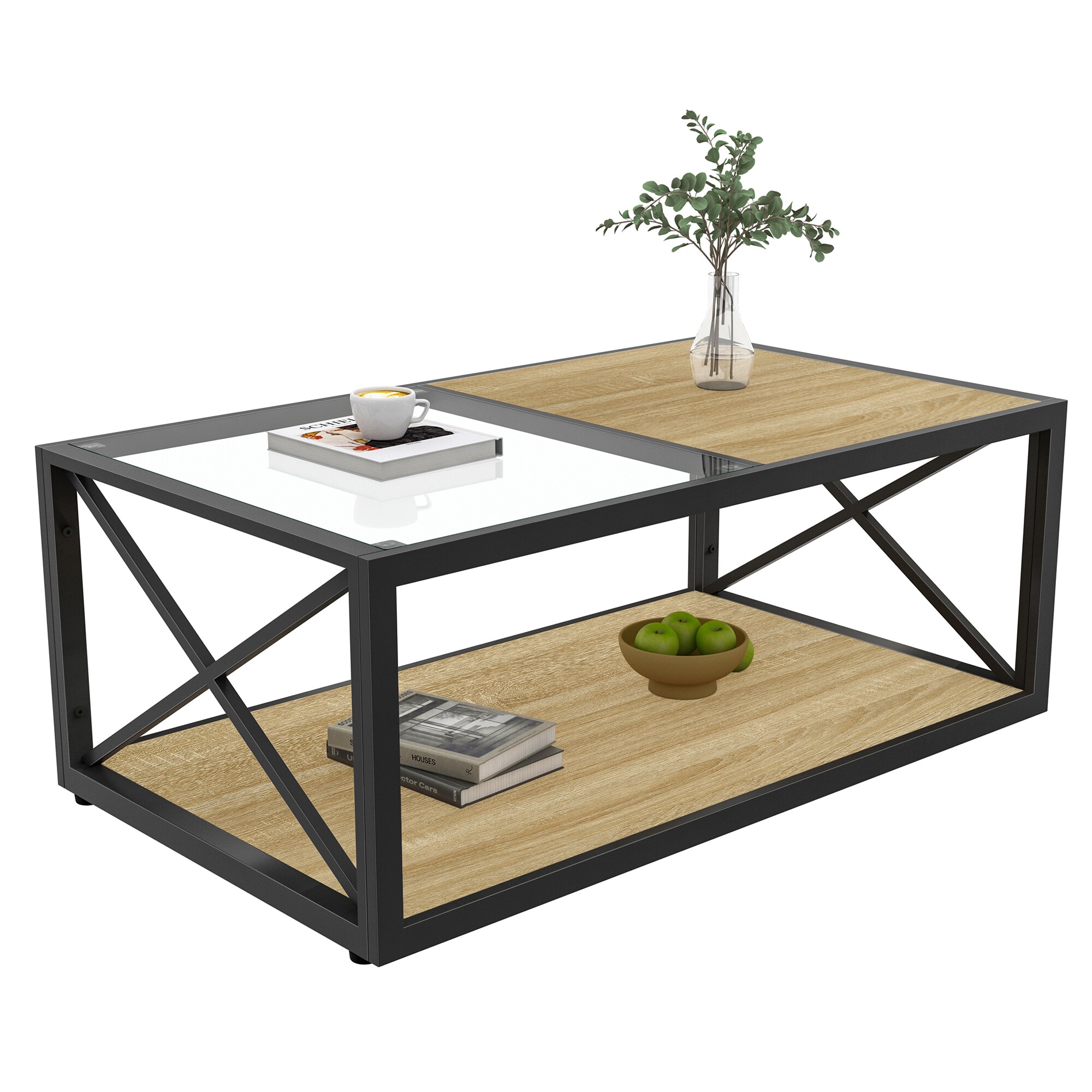 LUXEYARD Modern coffee table for Bedroom and Living Room Tempered ...