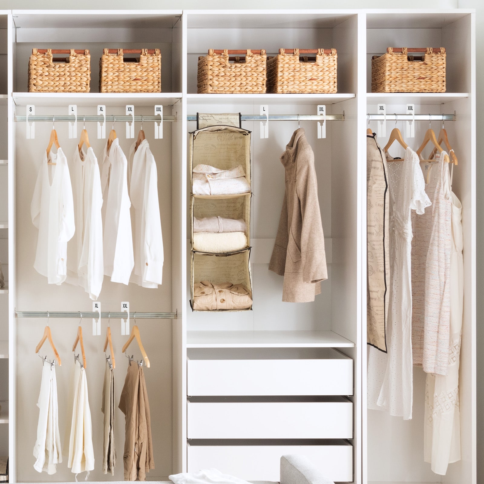 Unique Bargains 1 Set Clothes Dividers Rectangle Closet Rack Dividers ...