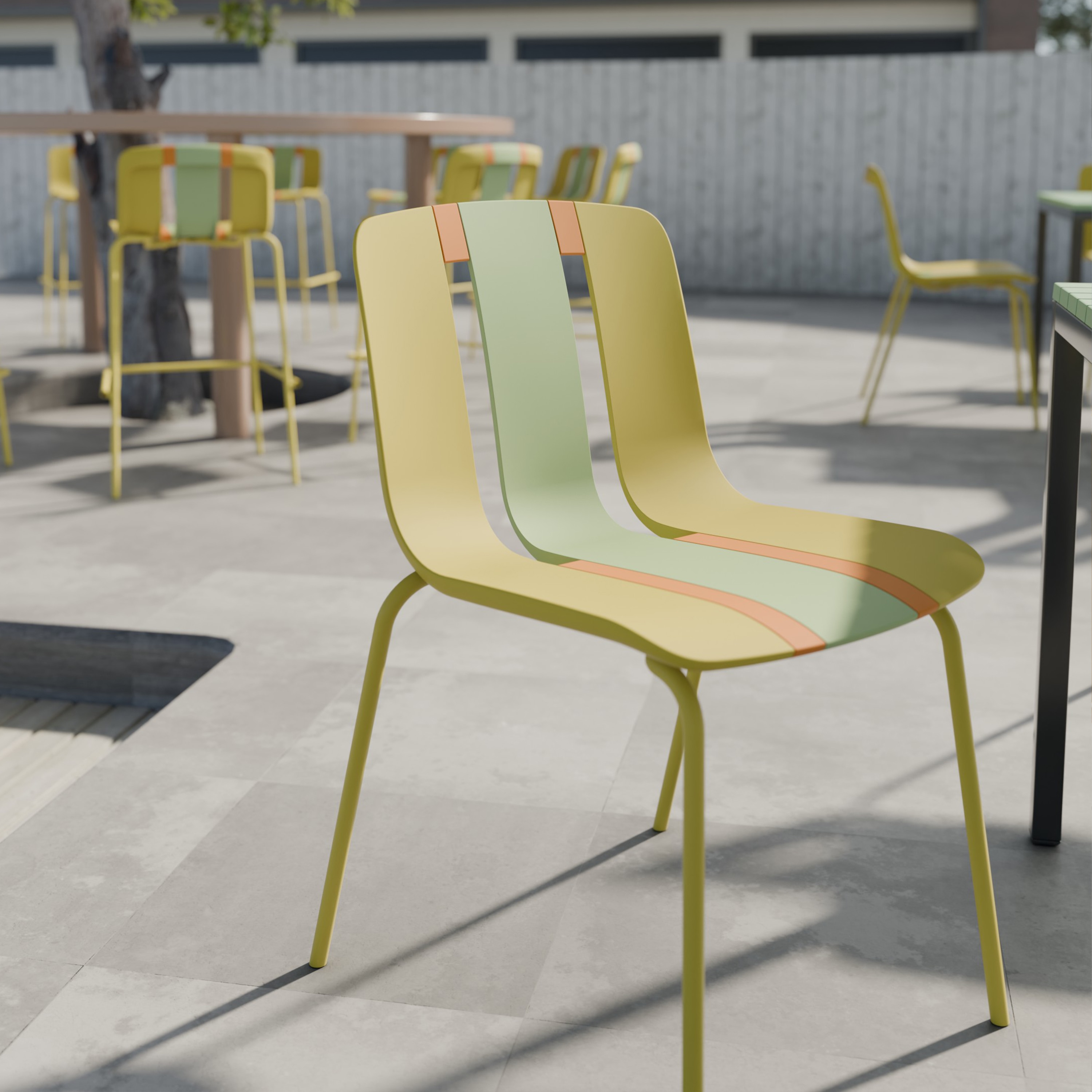 Homy Casa PMSCBC Garden Outdoor 4-Pack Striped Color Block Chairs Set ...