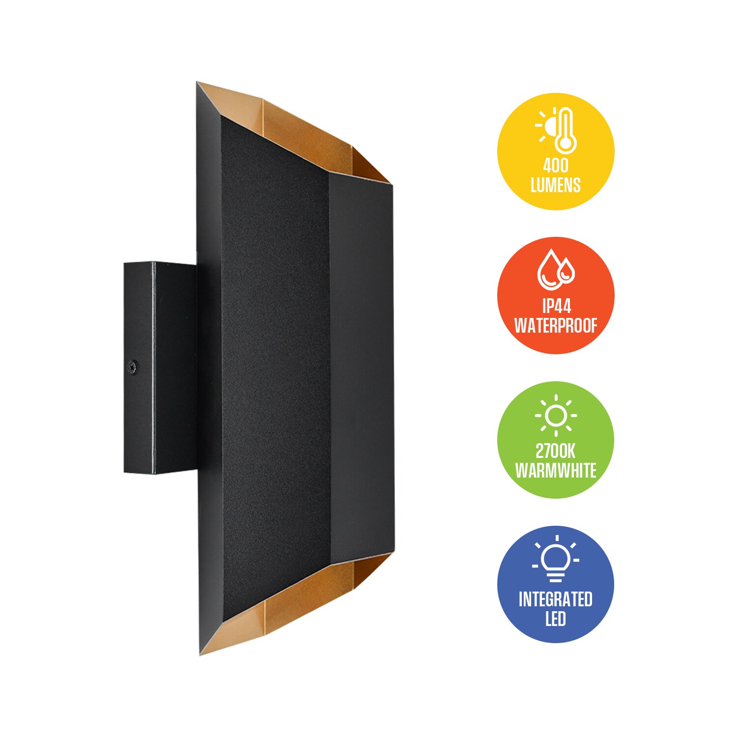 Cedar Hill wall light 13-in H Black Integrated LED Outdoor Wall Light ...