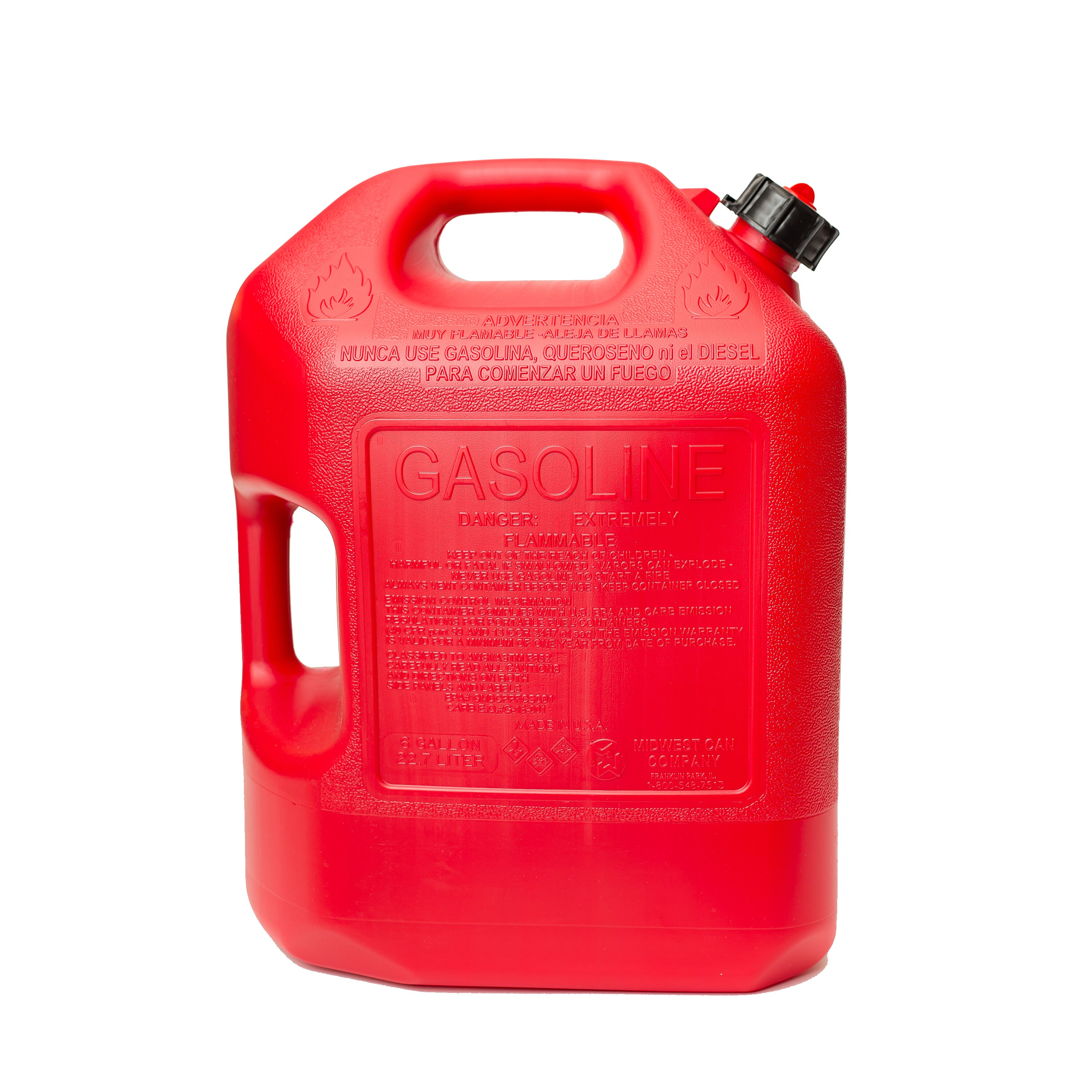 Midwest Can 6-Gallon Plastic Gasoline Can 2-gpm Manual in the Gas Cans ...
