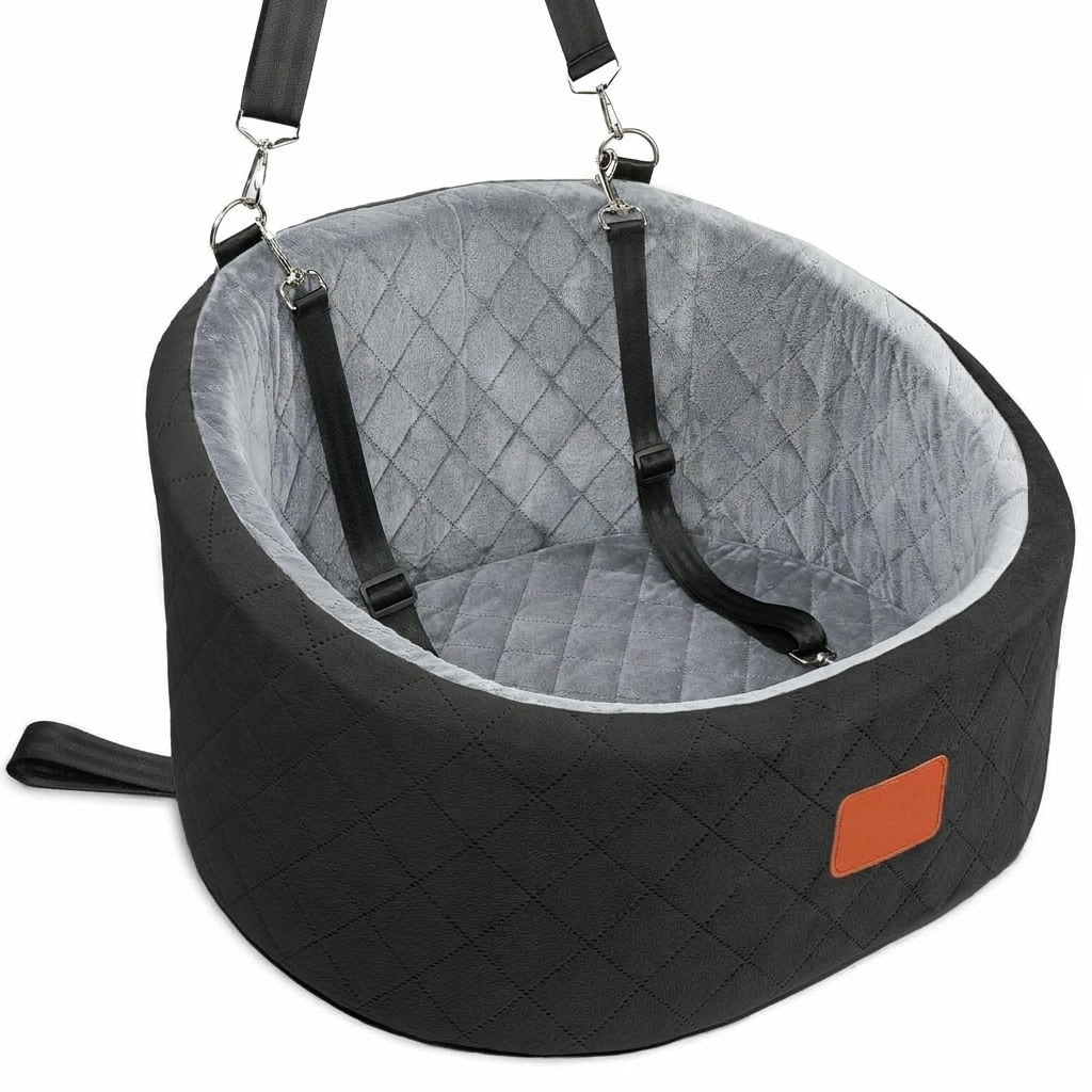 Oyezvary Dog Car Seat for Small Dogs Up to 30 Lbs Ultra Soft Memory ...