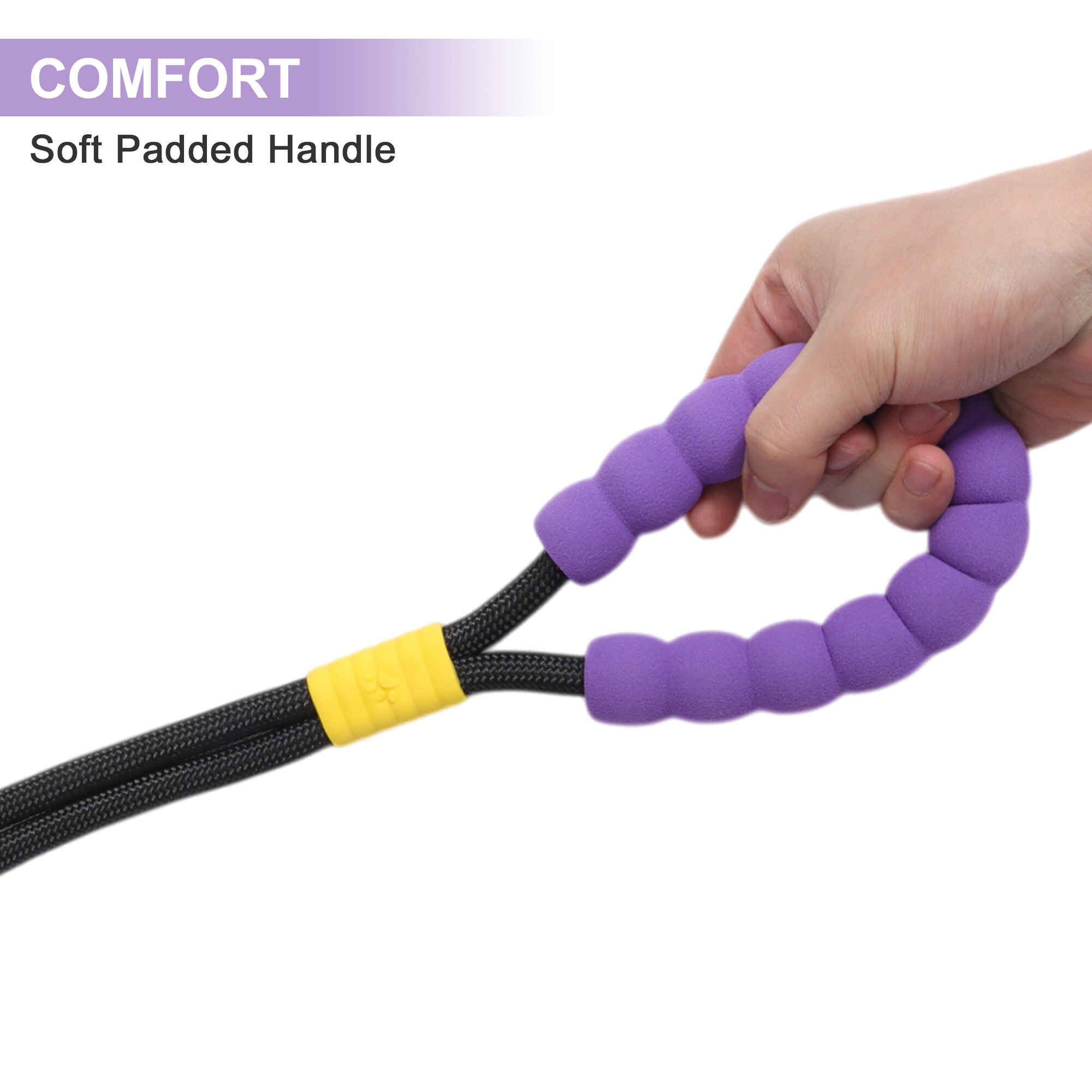 Unique Bargains Hands-Free Double Handle Dog Training Leash 5ft Heavy ...