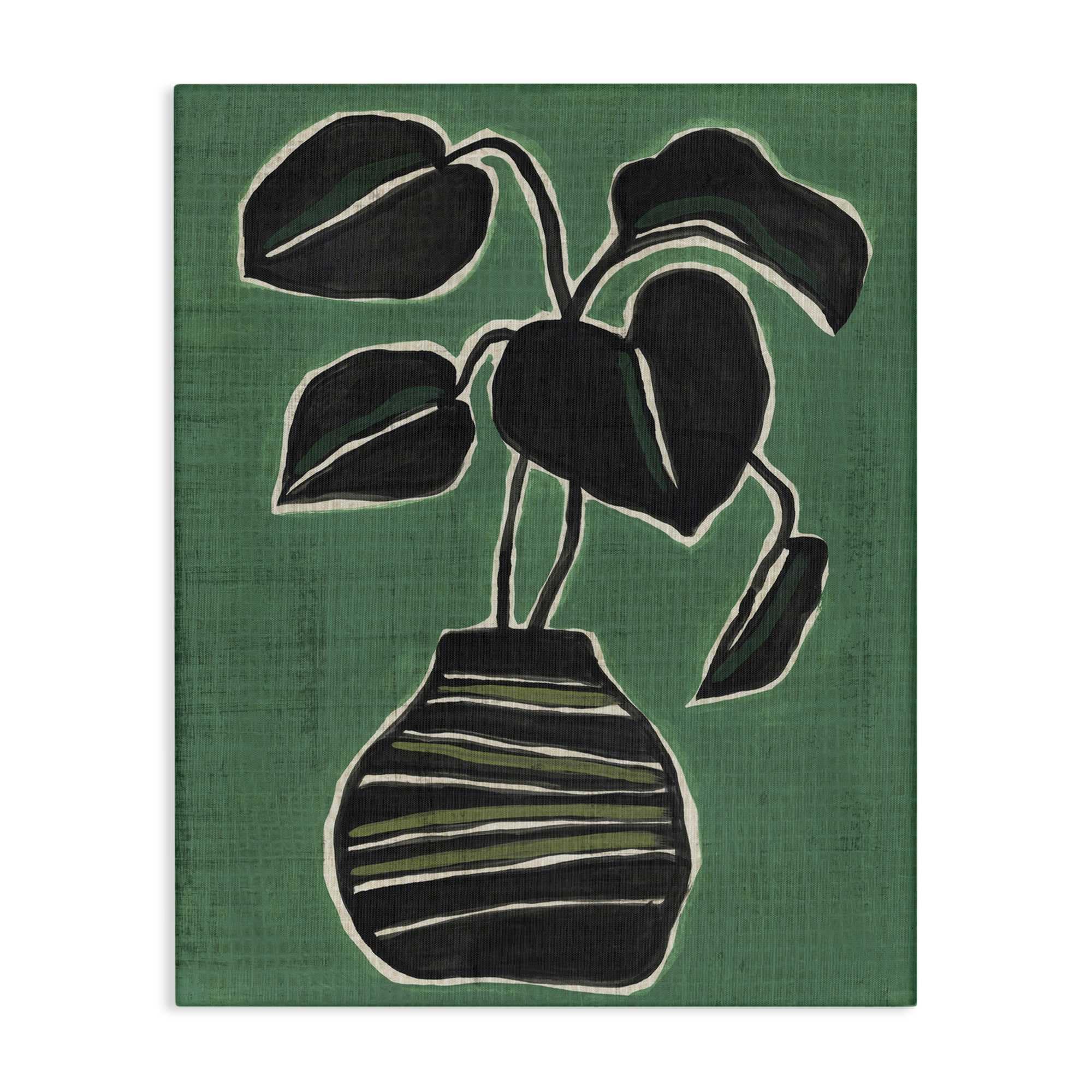 Stupell Industries Green Hued House Plant Canvas Wall Art By June Erica ...