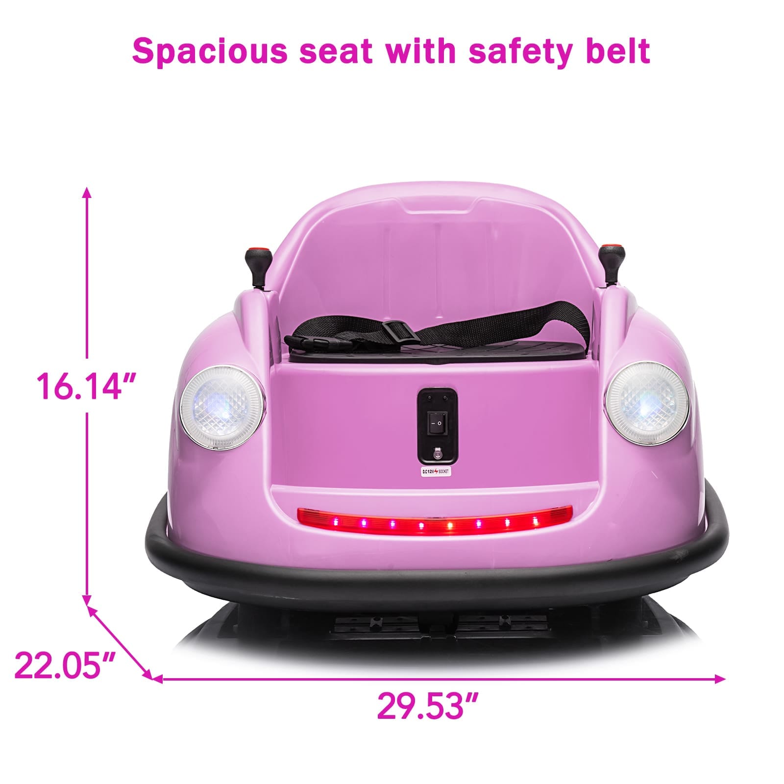 Qeetex 12V Bumper Car For Toddlers With Remote Control 360 Degree Spin ...